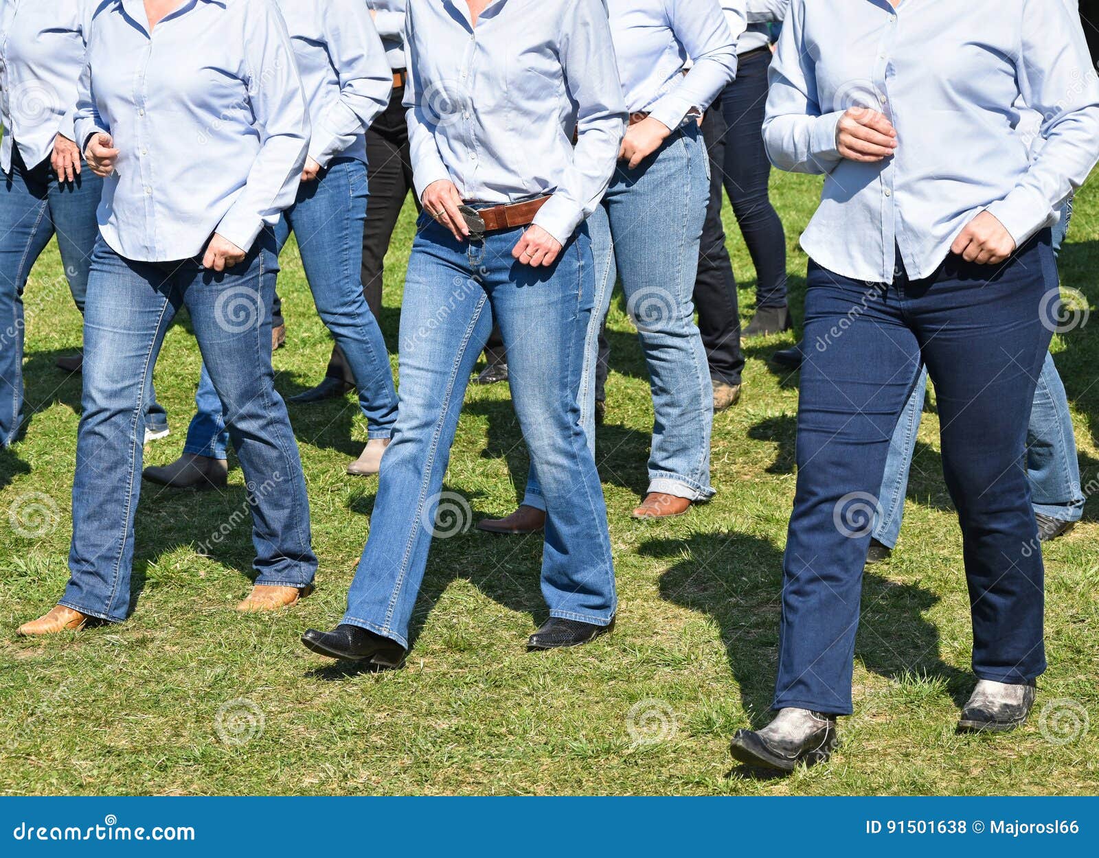 Western Line Dancers Outdoor Stock Photo - Image of show, stepping ...