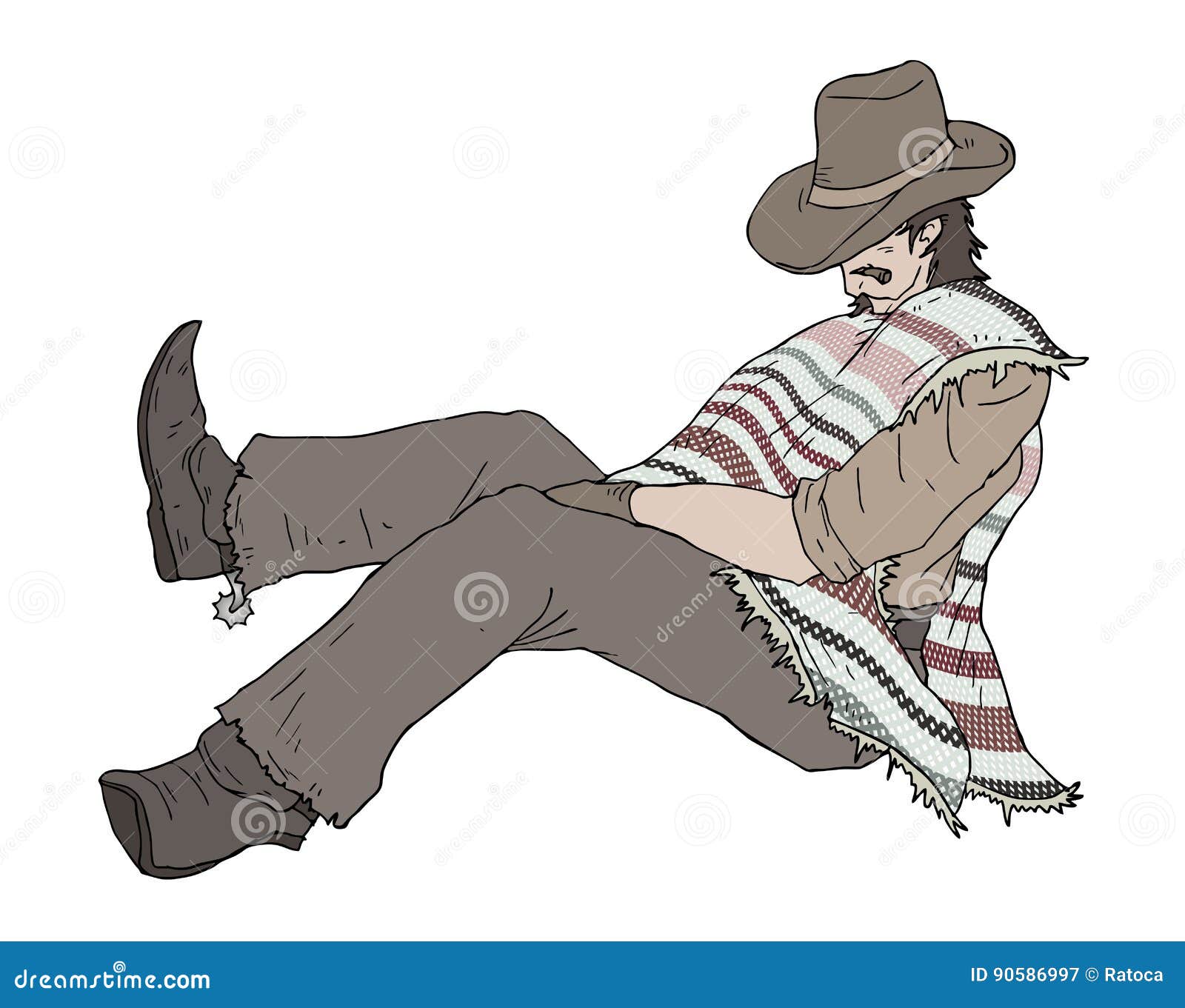 Western man draw stock vector. Illustration of wild, west - 90586997