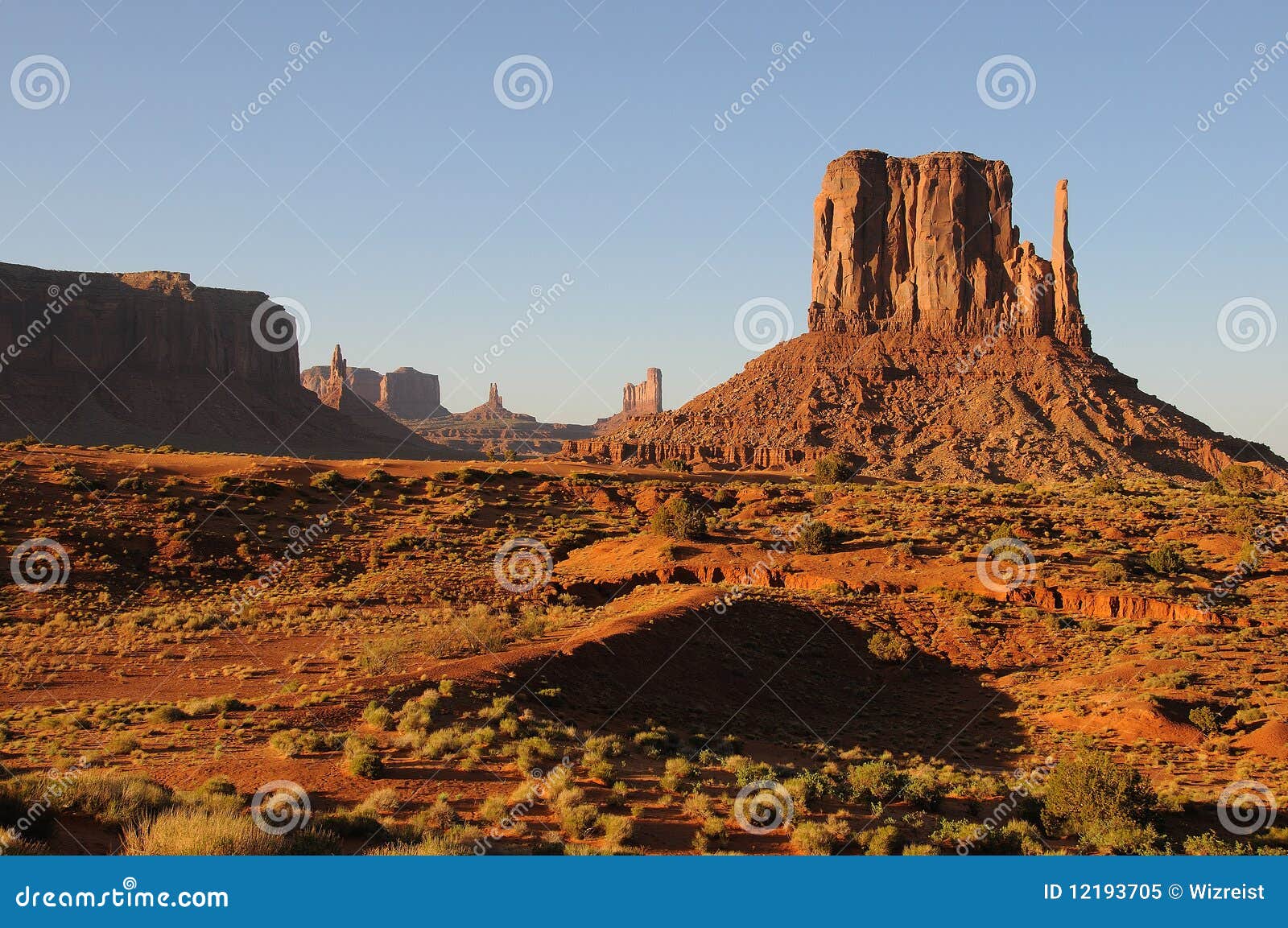 Western Mitten Butte at Monument Valley Stock Image - Image of sunset ...