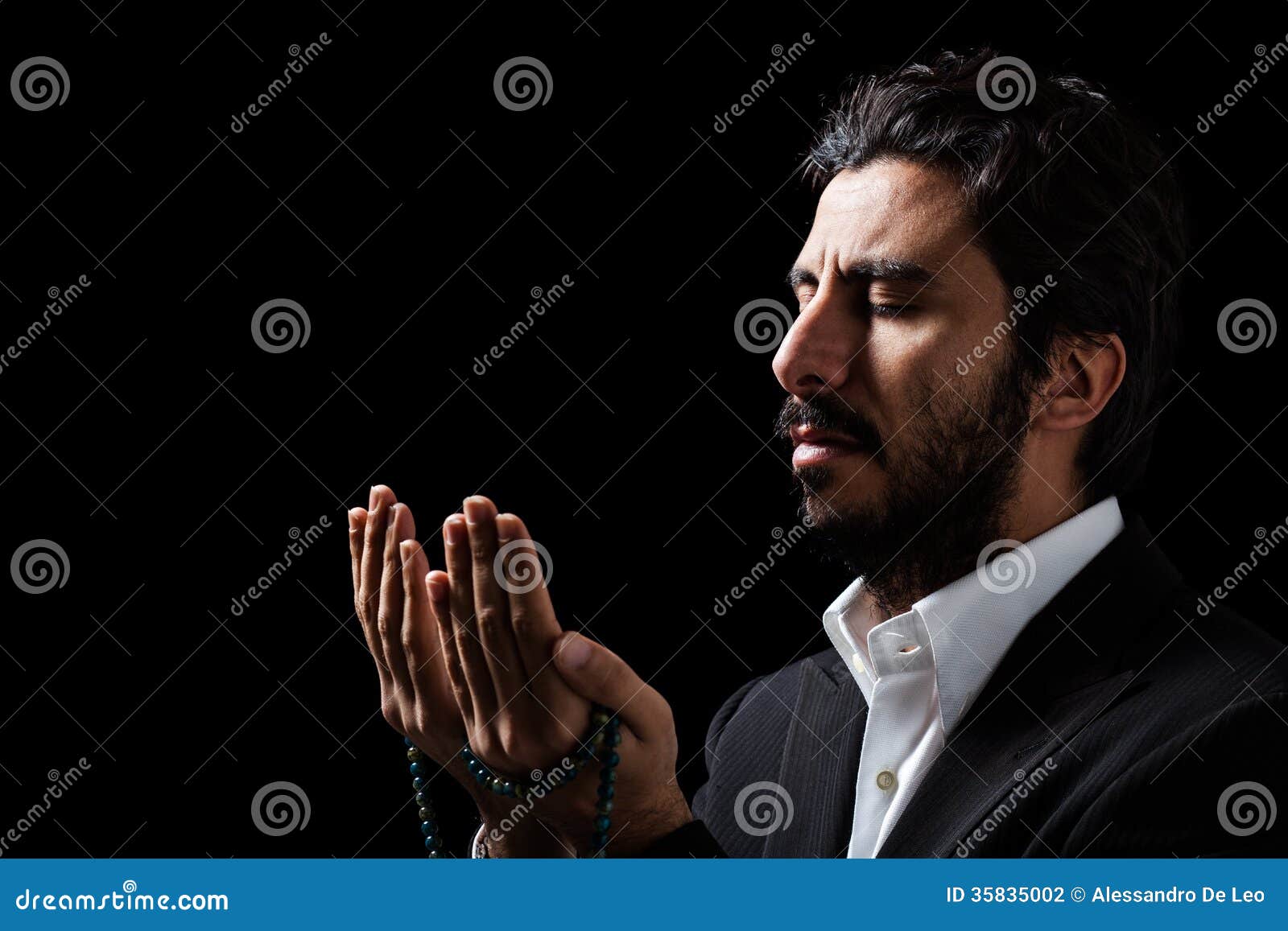 Western Muslim Praying stock photo. Image of black, necklace - 35835002