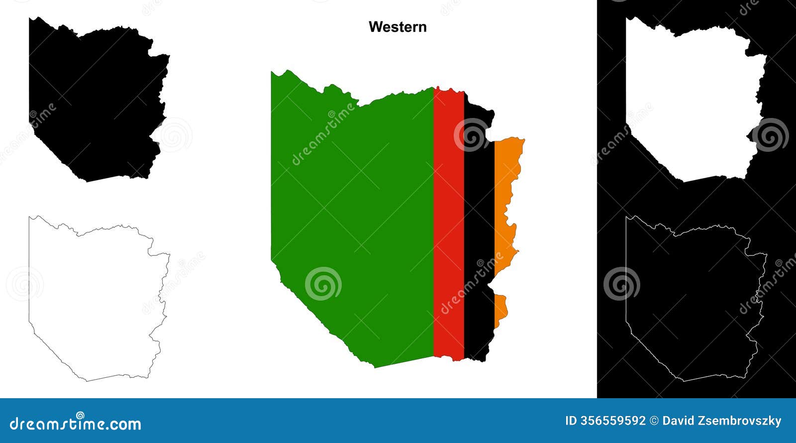Western outline map stock illustration. Illustration of contour - 356559592