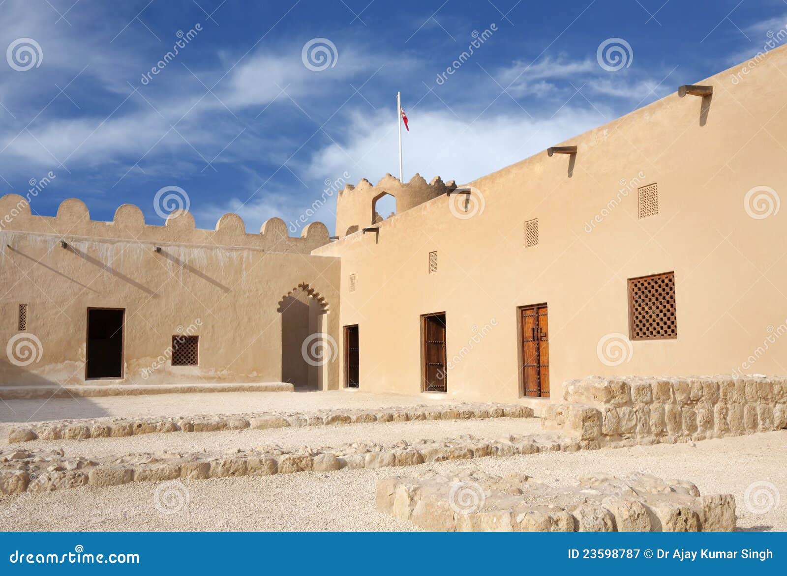 Western Part of Riffa Fort Bahrain, Inside View Stock Image - Image of ...