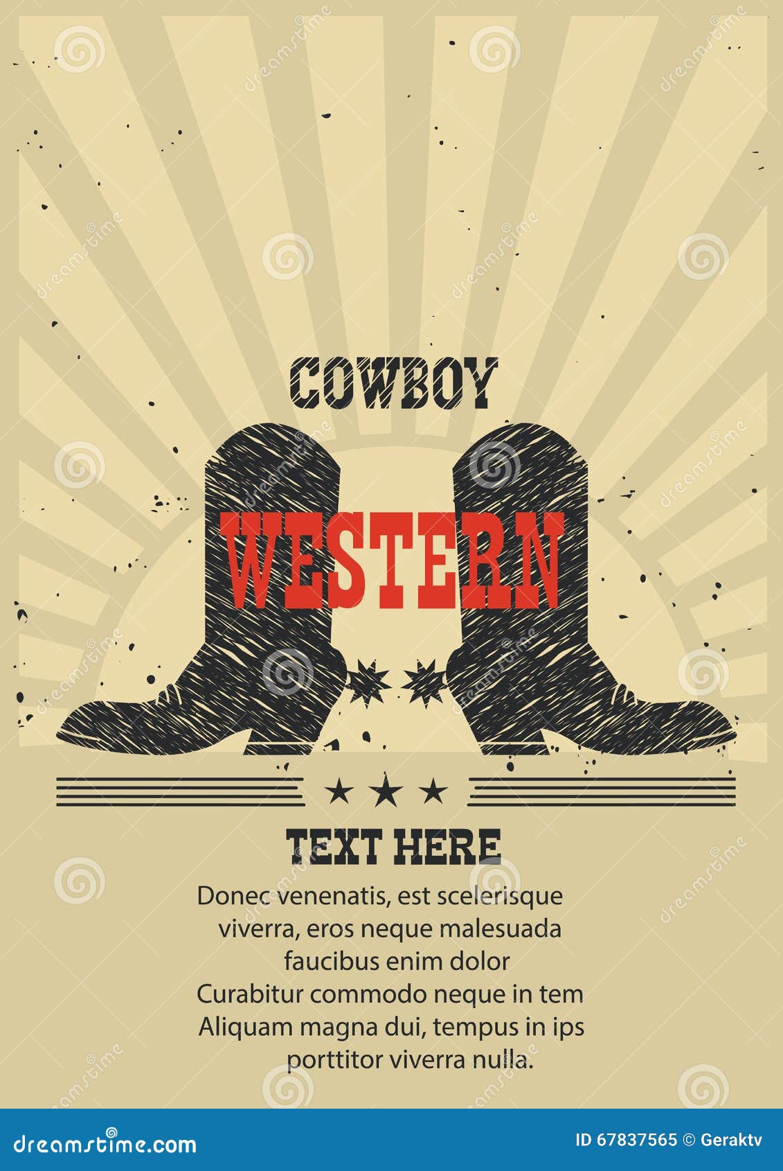 Western Poster With A Girl Vector Illustration | CartoonDealer.com ...