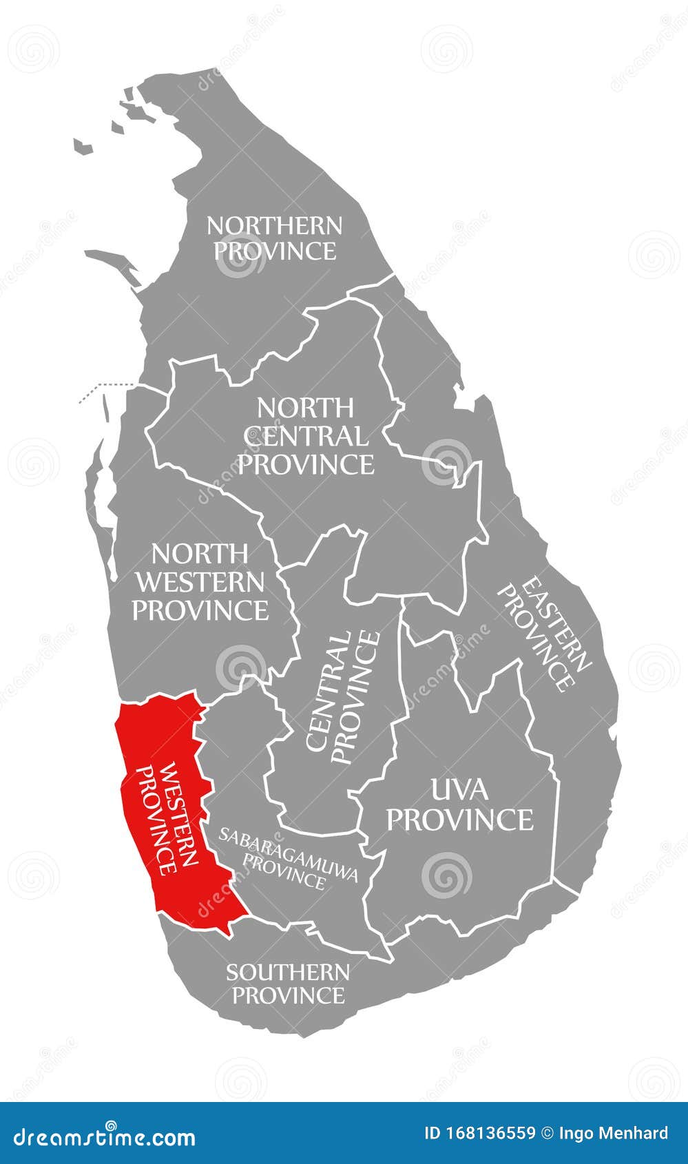 Western Province Red Highlighted in Map of Sri Lanka Stock Illustration ... Western Province Red Highlighted in Map of Sri Lanka Stock Illustration ...