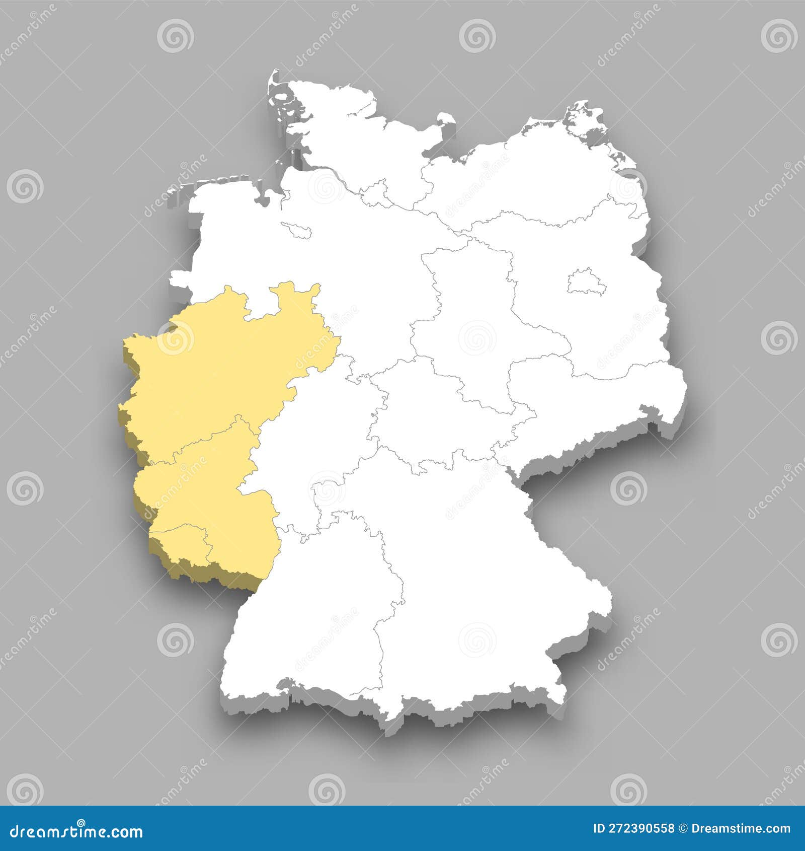 Western Region Location within Germany Map Stock Vector - Illustration ...