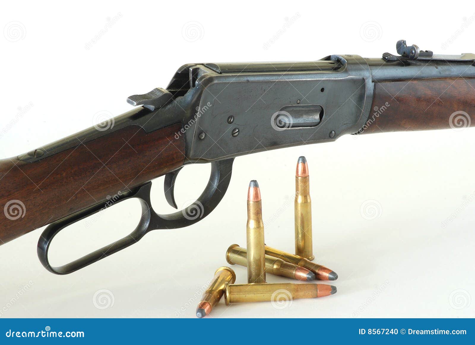 Western Rifle and .30-.30 Ammunition Stock Photo - Image of repeating ...