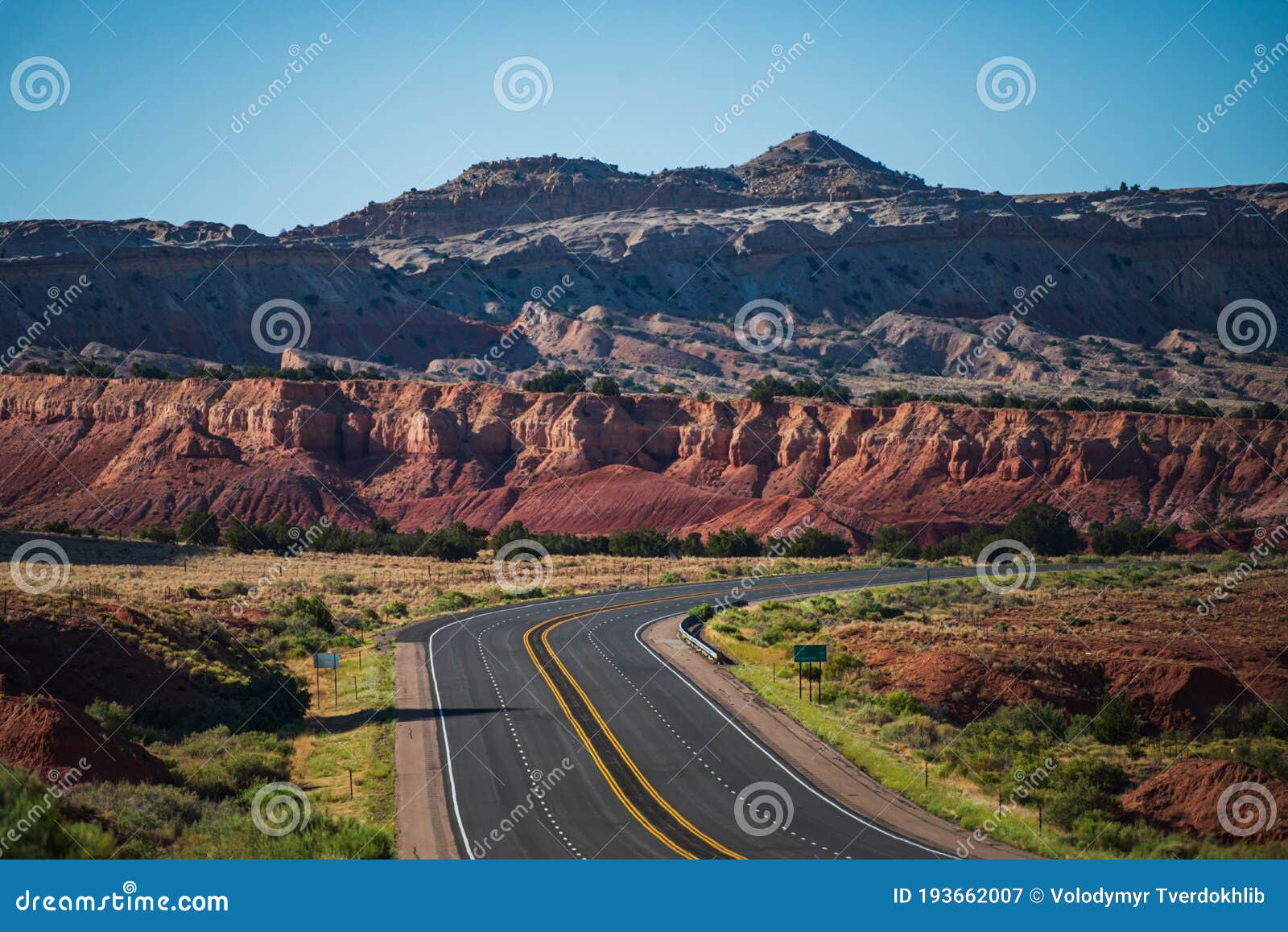 Western Road at Sunset. Route through, Traveling Theme. Stock Image ...