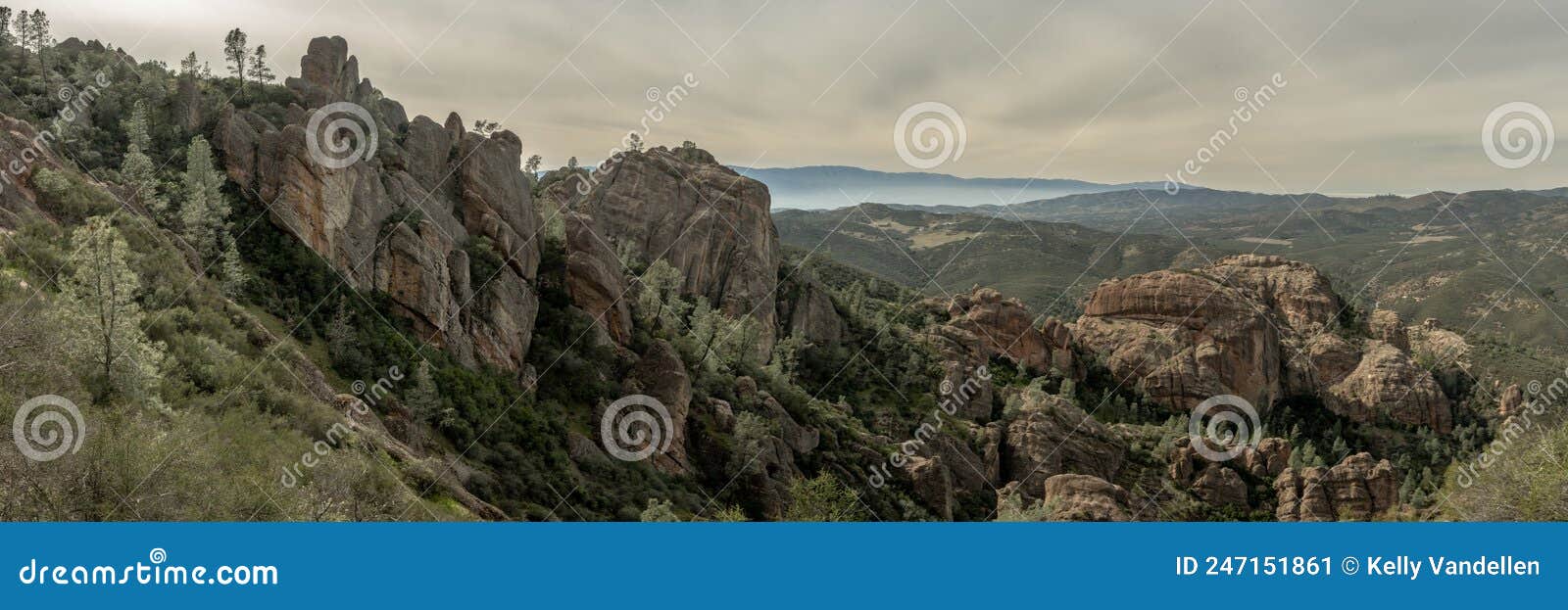 Western Rocks in Pinnacles National Park Panorama Stock Image - Image ...