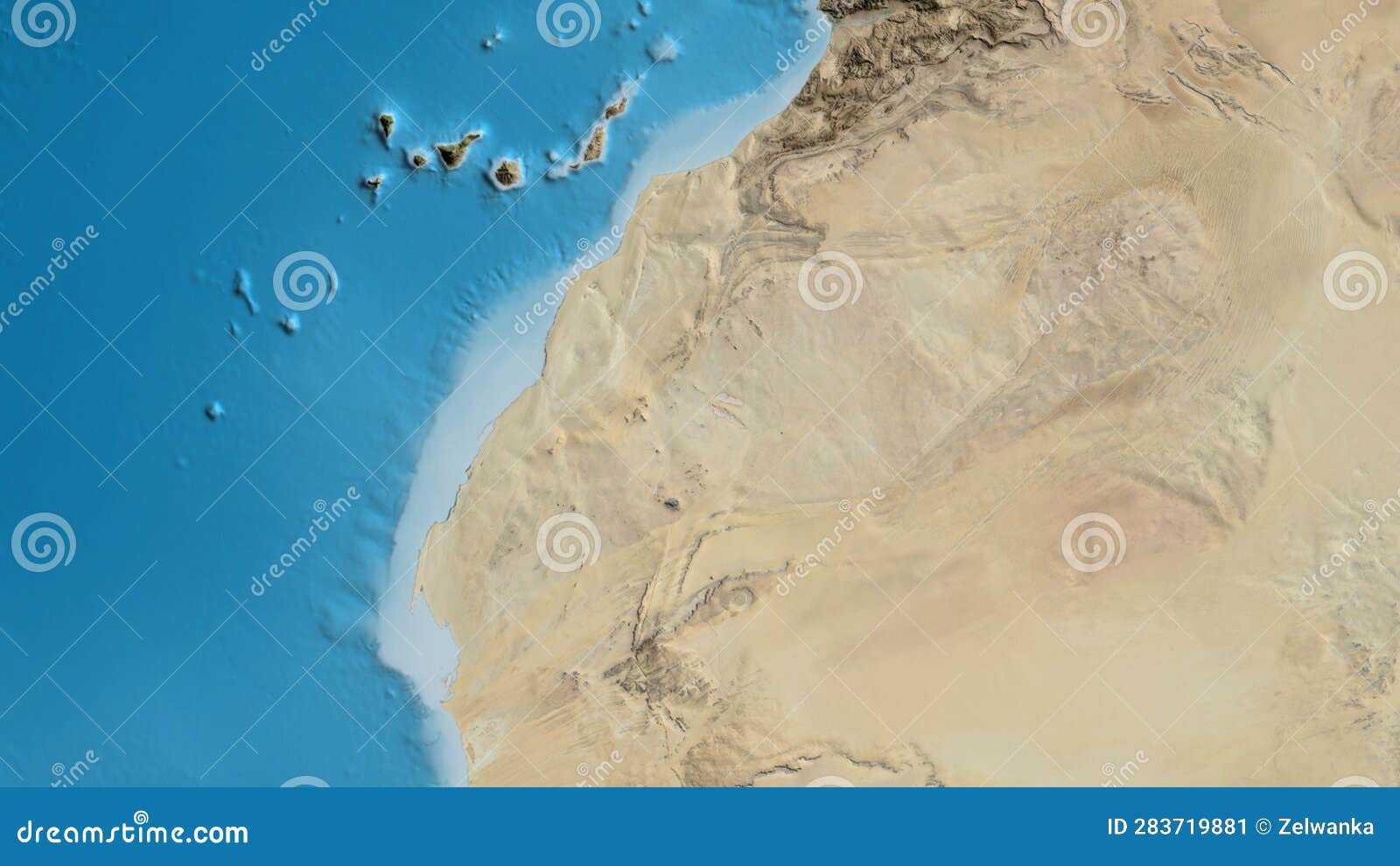 Western Sahara Area. Satellite Map Stock Illustration - Illustration of ...