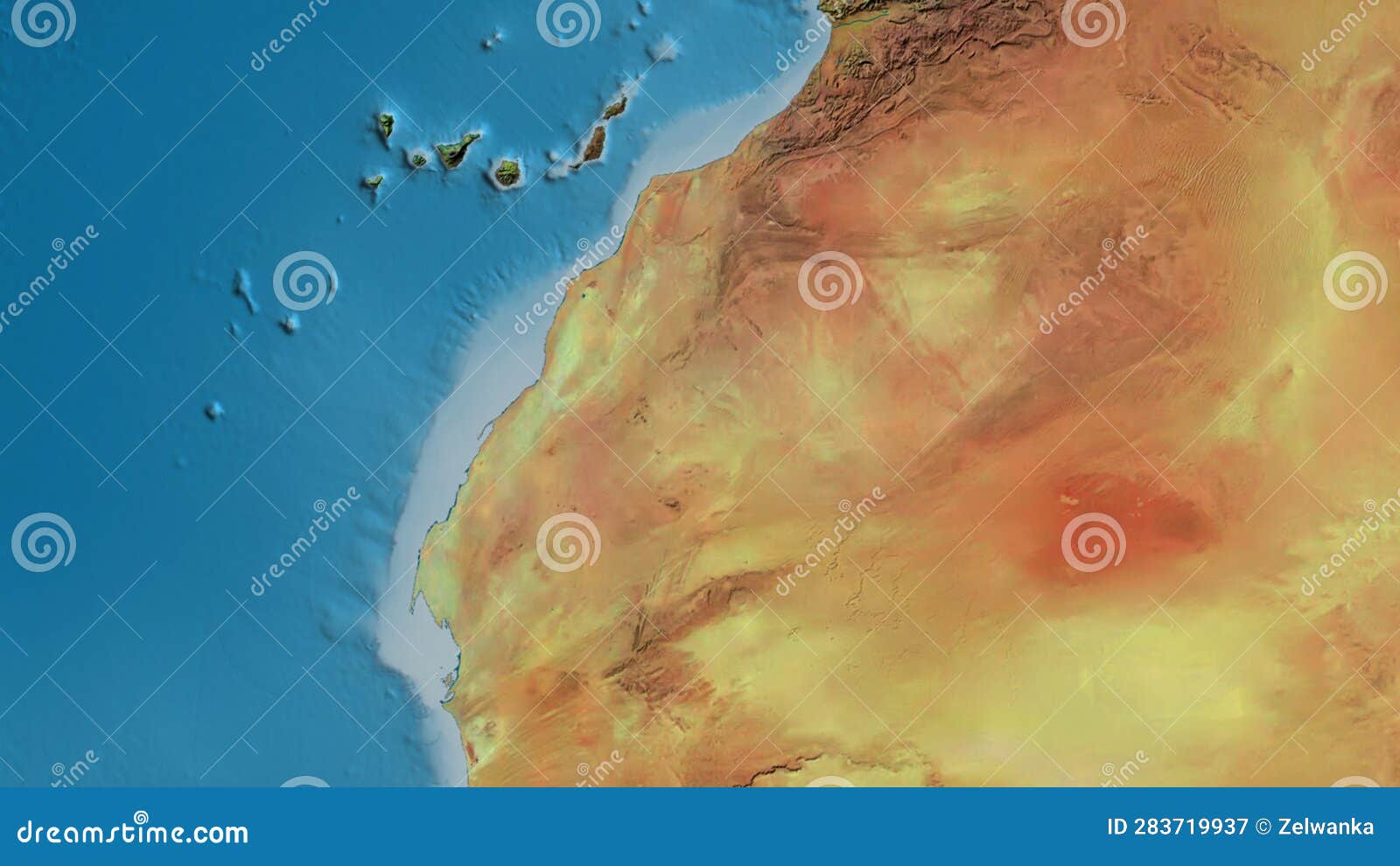 Western Sahara Area. Topographic Map Stock Illustration - Illustration ...