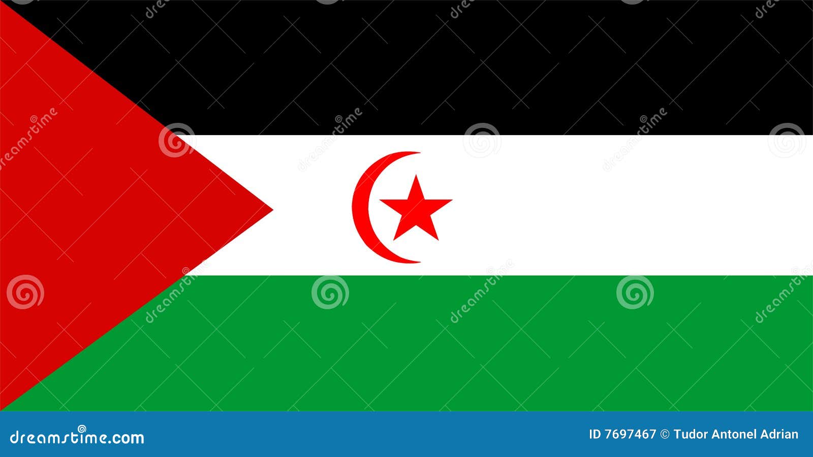 Western Sahara Flag stock illustration. Illustration of symbol - 7697467