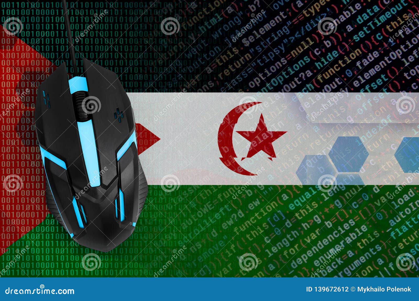 Western Sahara Flag and Computer Mouse. Digital Threat, Illegal Actions ...