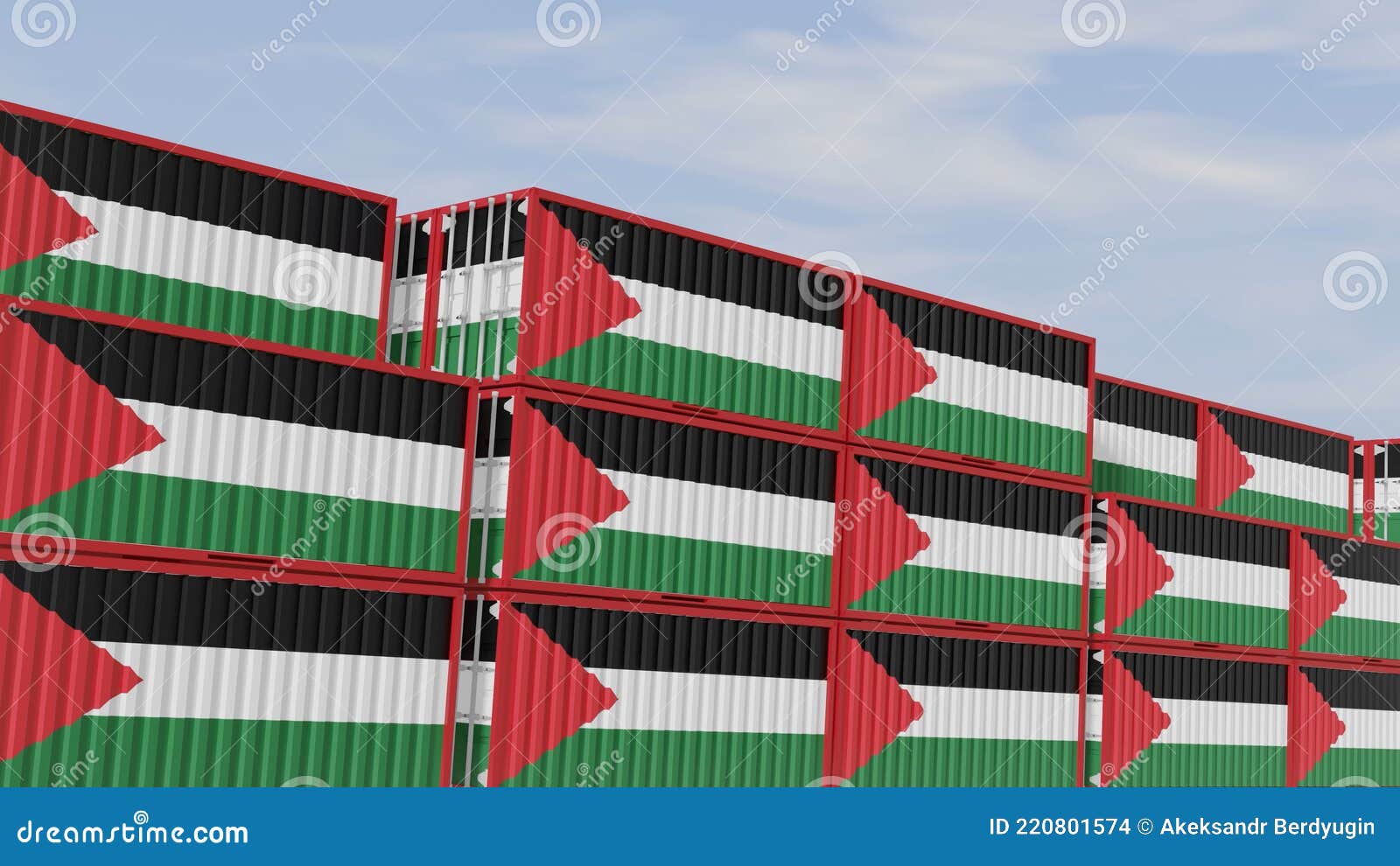 Western Sahara Flag Containers are Located at the Container Terminal ...