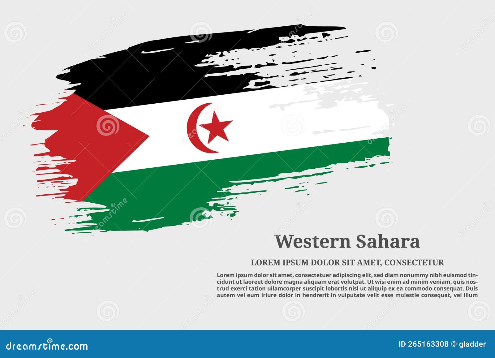 Western Sahara Flag Grunge Brush and Poster, Vector Stock Vector ...