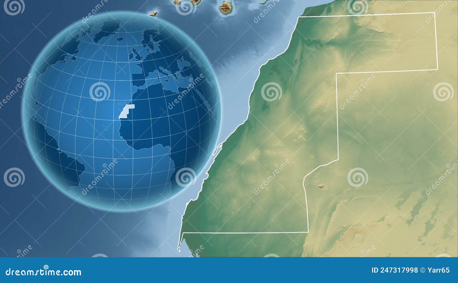 Western Sahara and Globe. Relief Stock Footage - Video of geography ...