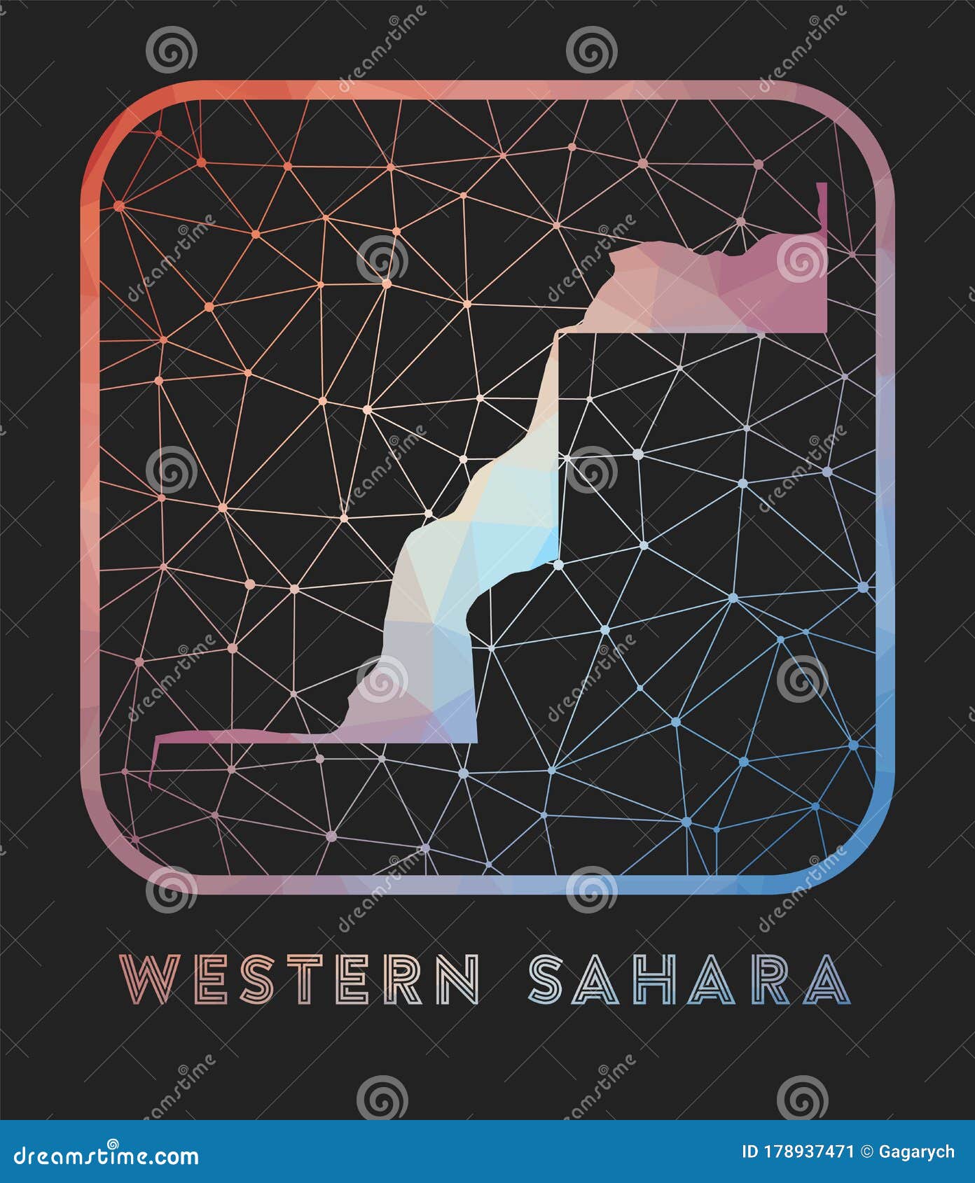 Low Poly Western Sahara Flag Vector Illustration. Triangular Saharan ...