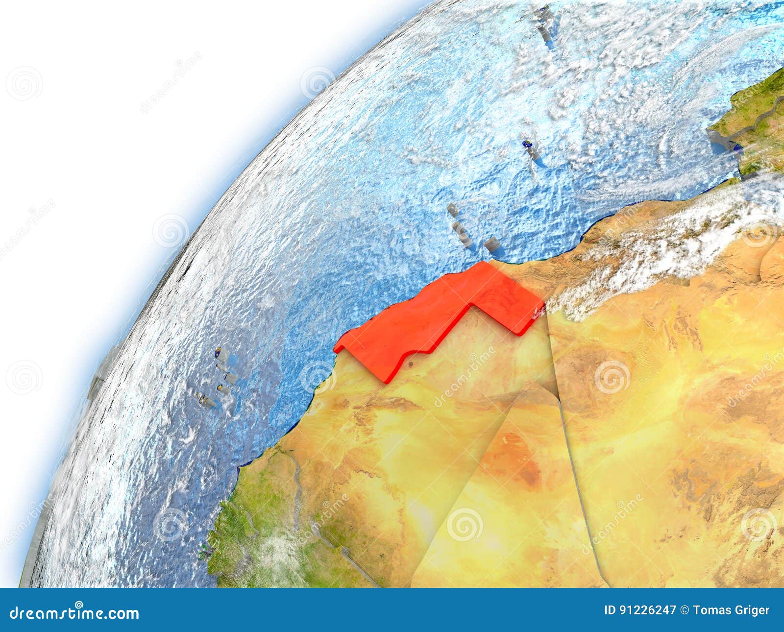 Western Sahara on Model of Planet Earth Stock Illustration ...