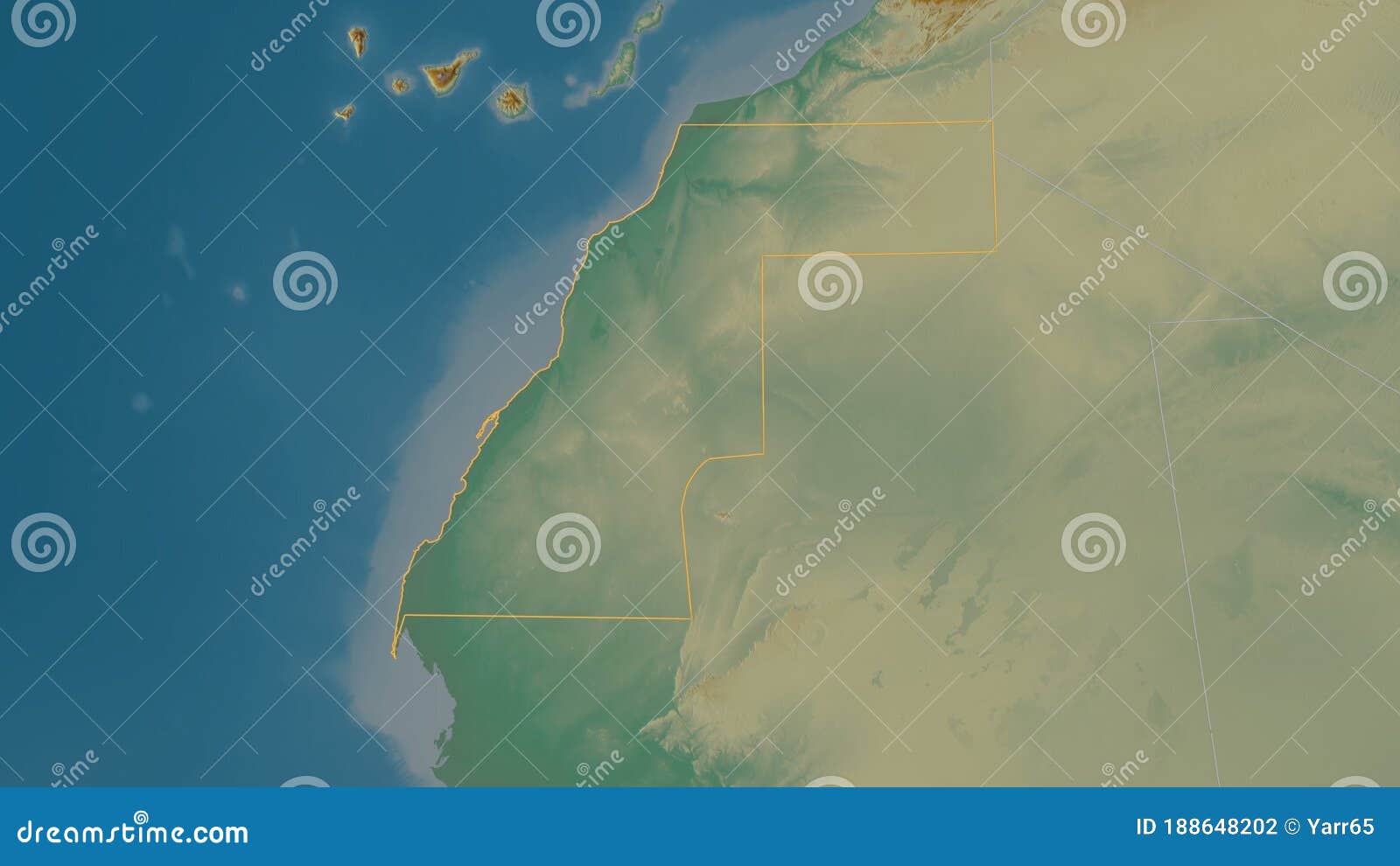 Western Sahara - Overview. Relief Stock Illustration - Illustration of ...