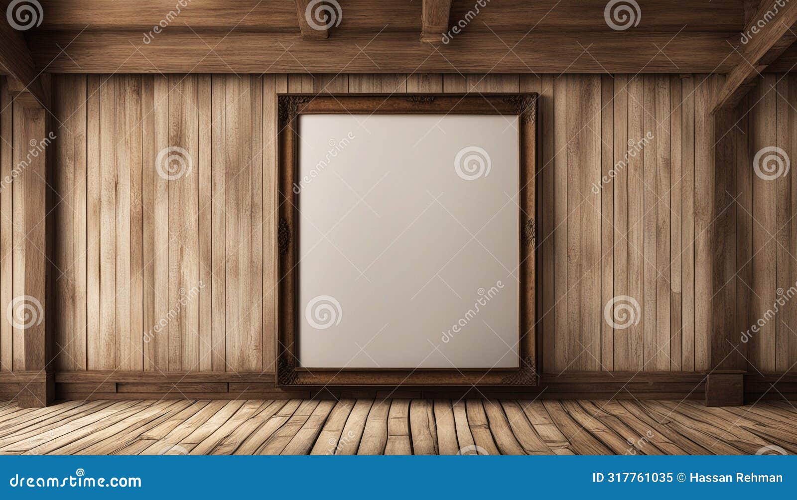 Western Saloon Floor and Wall with Empty Picture Frames Stock ...