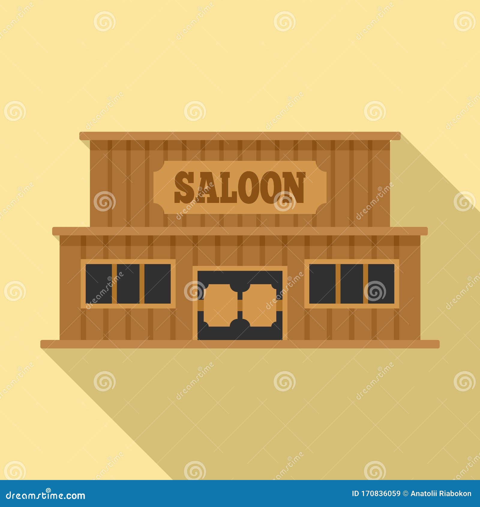 Saloon Icon Cartoon. Singe Western Icon From The Wild West Cartoon ...