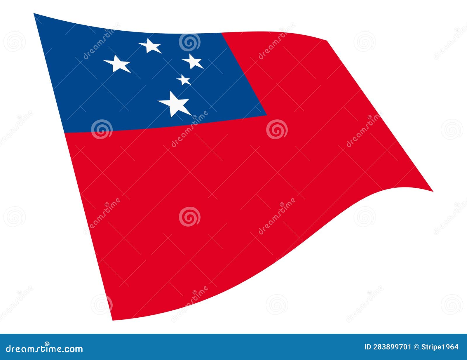 Western Samoa Waving Flag Graphic with Clipping Path 3d Illustration ...