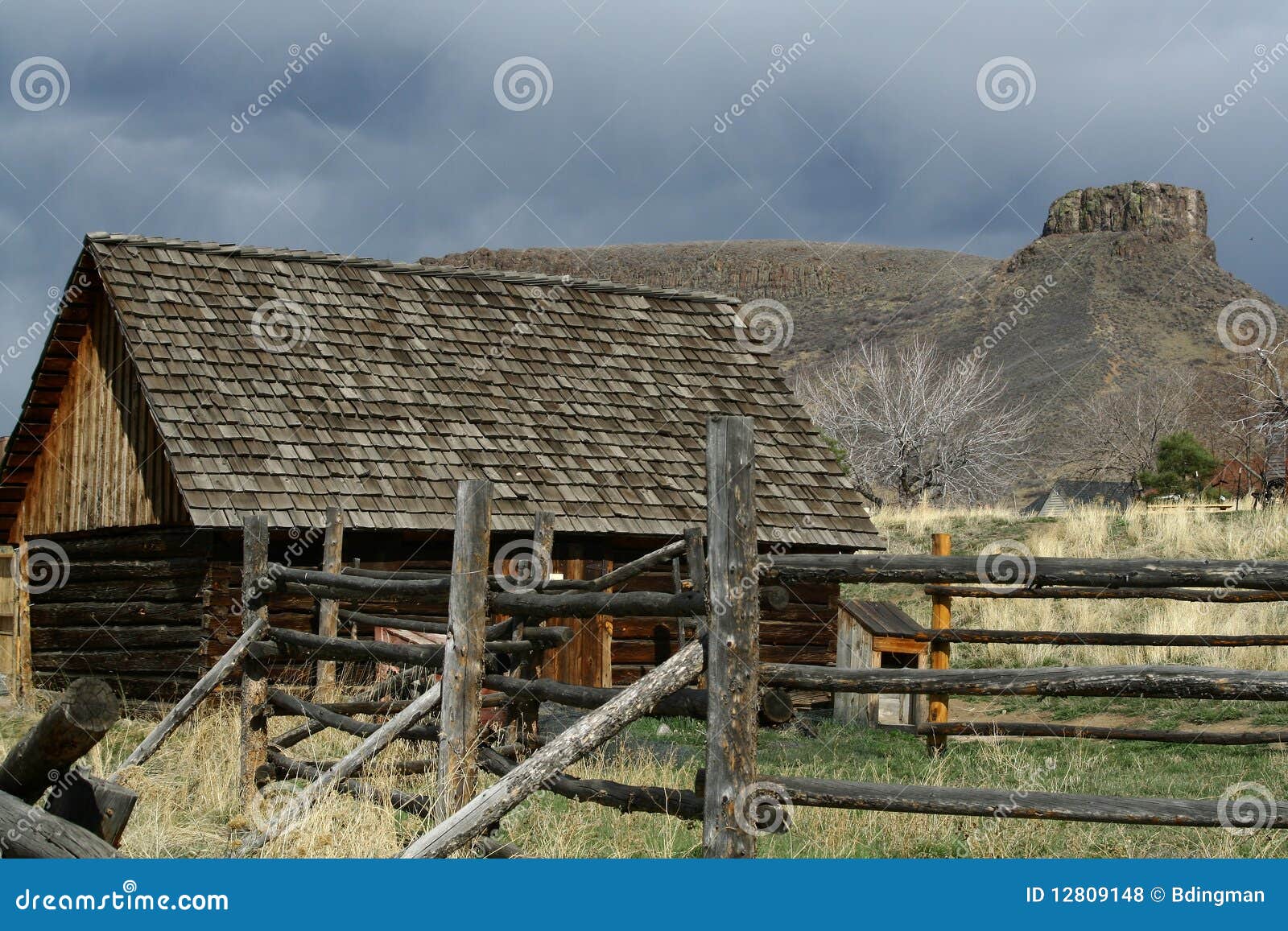 Western Scene stock photo. Image of logcabin, detail - 12809148