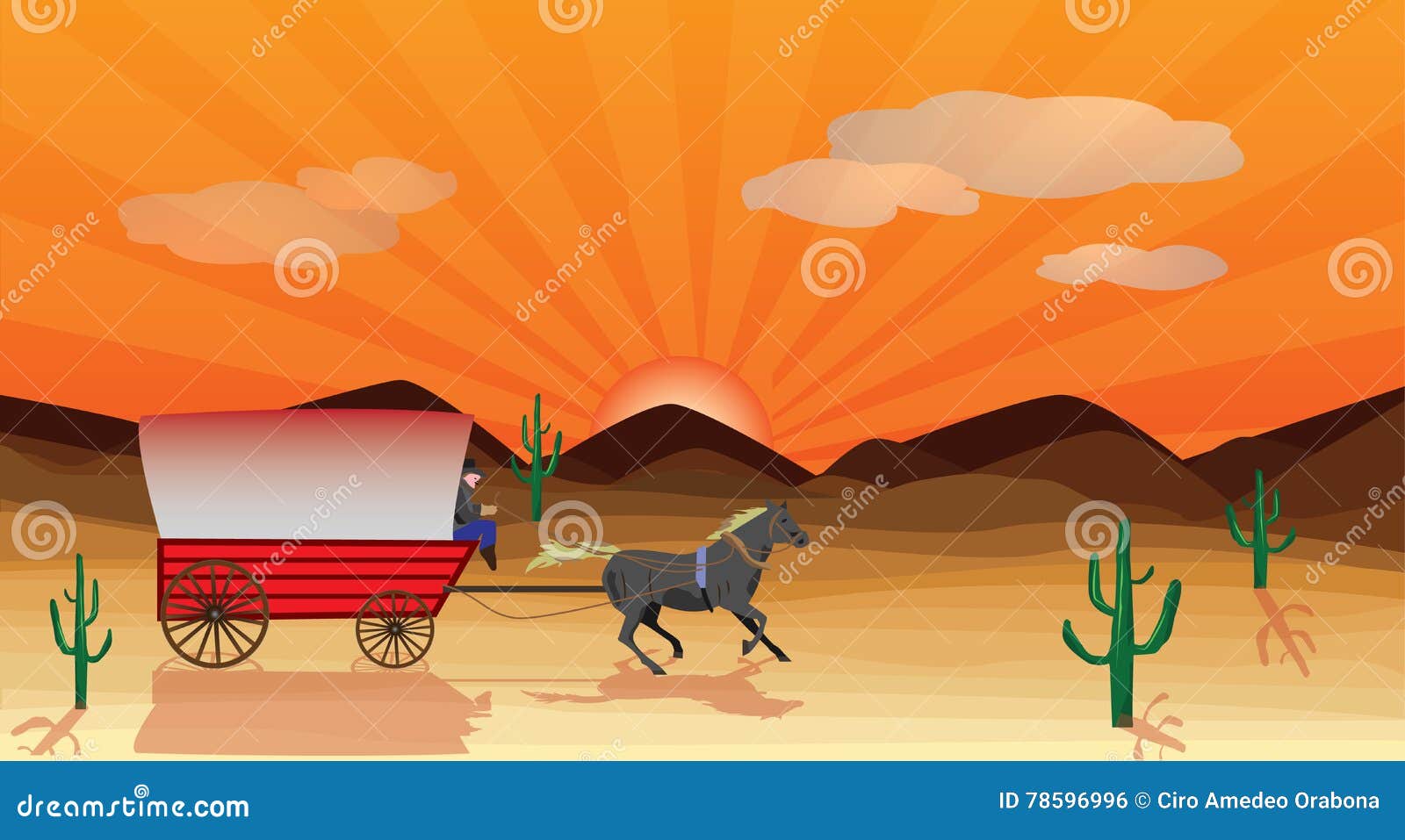 Stagecoach/ Wagon Form Wild West Icon Vector Stock Photo ...