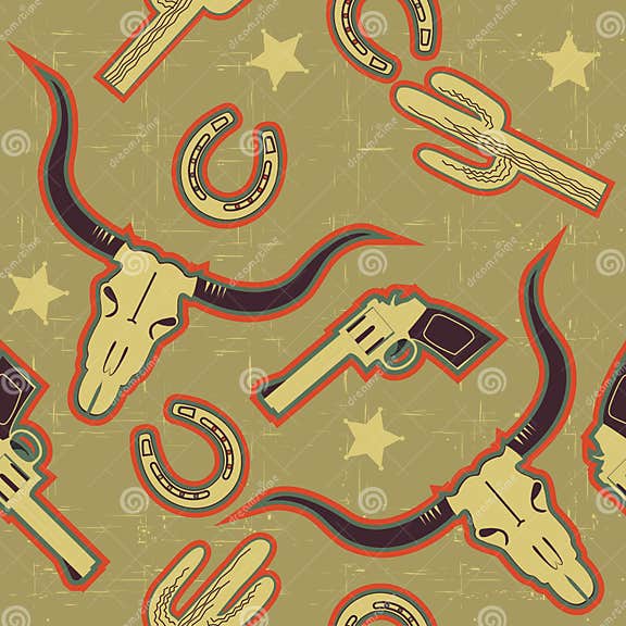 Western Seamless Pattern for Background.Vector Stock Vector ...