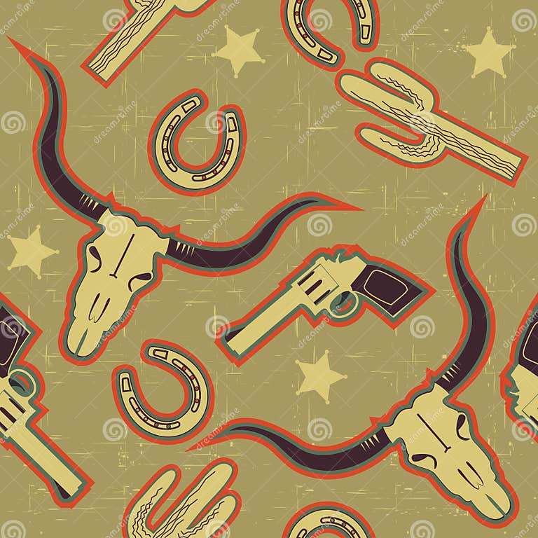 Western Seamless Pattern for Background.Vector Stock Vector ...