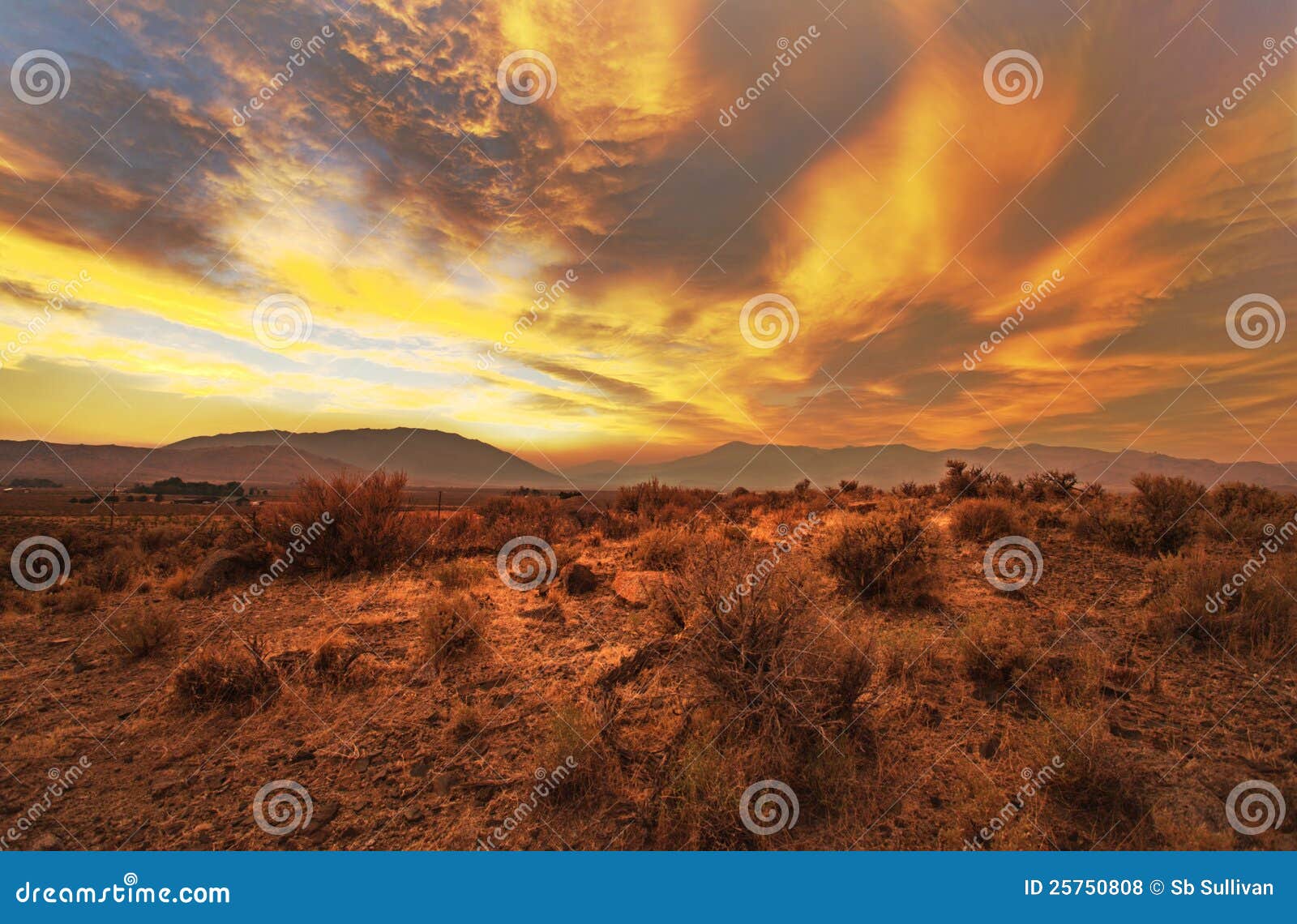 Western Smoke Nevada Sunset Stock Photo - Image of moddy, high: 25750808