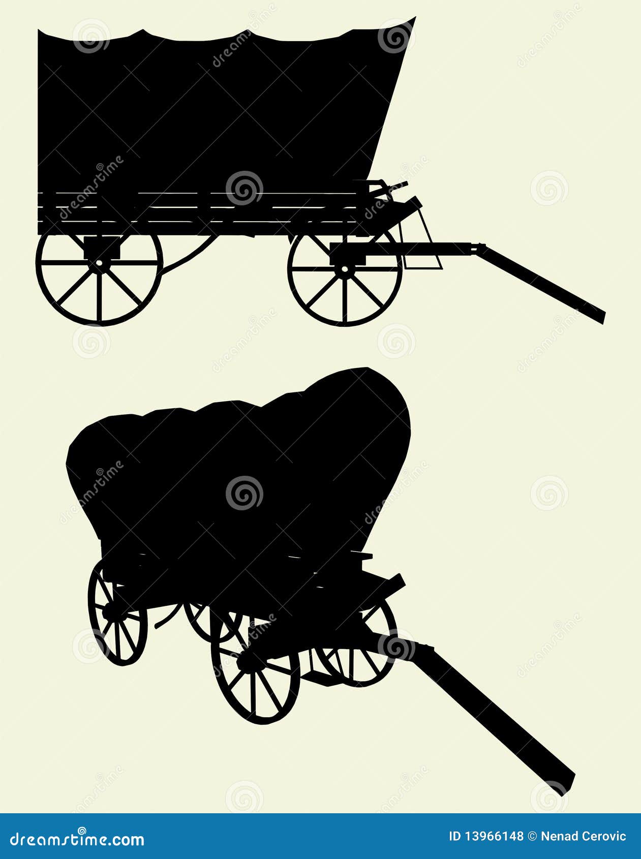 Western Wagon Train Cartoon Vector | CartoonDealer.com #11663693