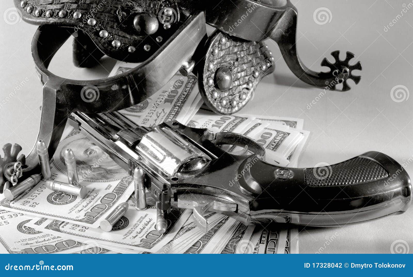 Western Still Life Over Money Background Stock Photo - Image of ...