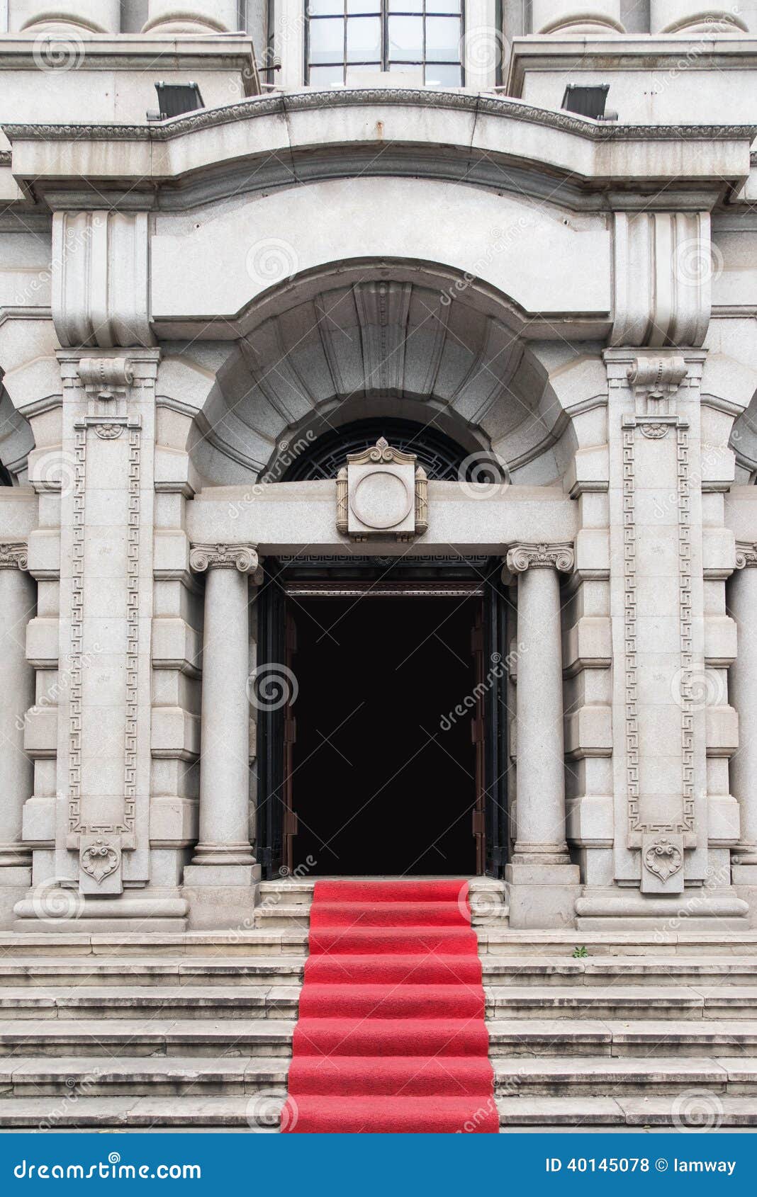 Western Style Government Building Gate with Red Ca Stock Photo - Image ...