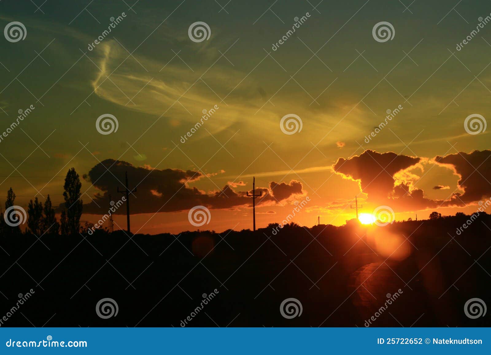 Western Sunset stock photo. Image of clouds, landscape - 25722652