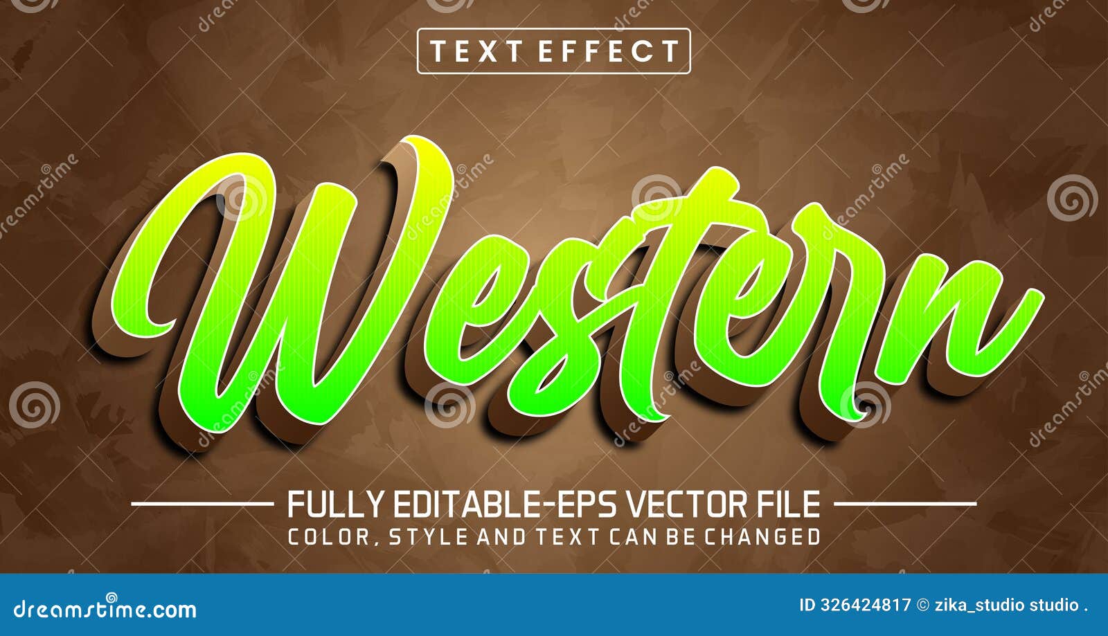 Western Text Editable Style Effect Stock Illustration - Illustration of ...