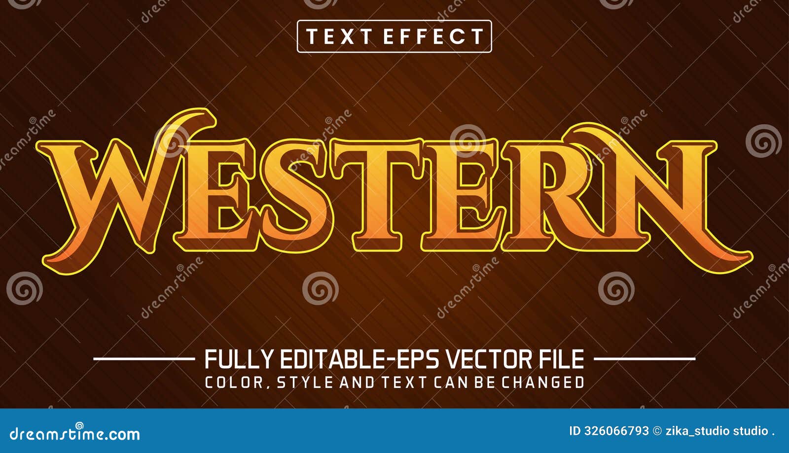 Western Text Editable Style Effect Stock Illustration - Illustration of ...