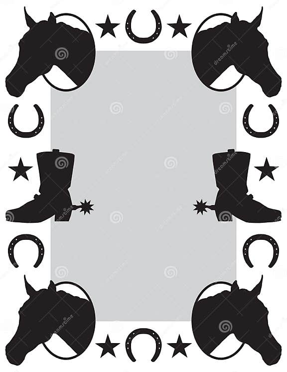 Western Themed Frame stock vector. Illustration of design - 145128526