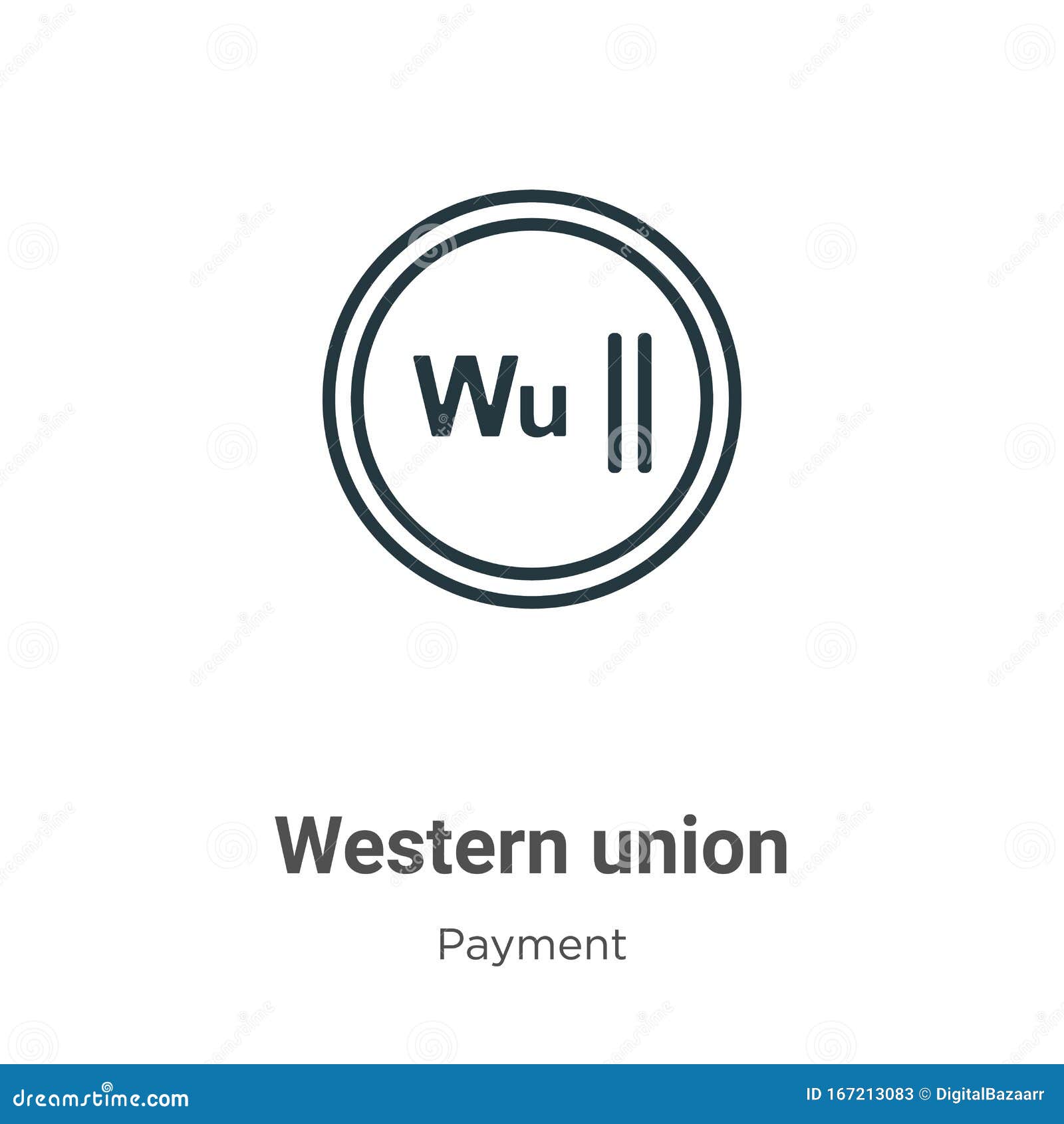 Western Union Outline Vector Icon. Thin Line Black Western Union Icon ...