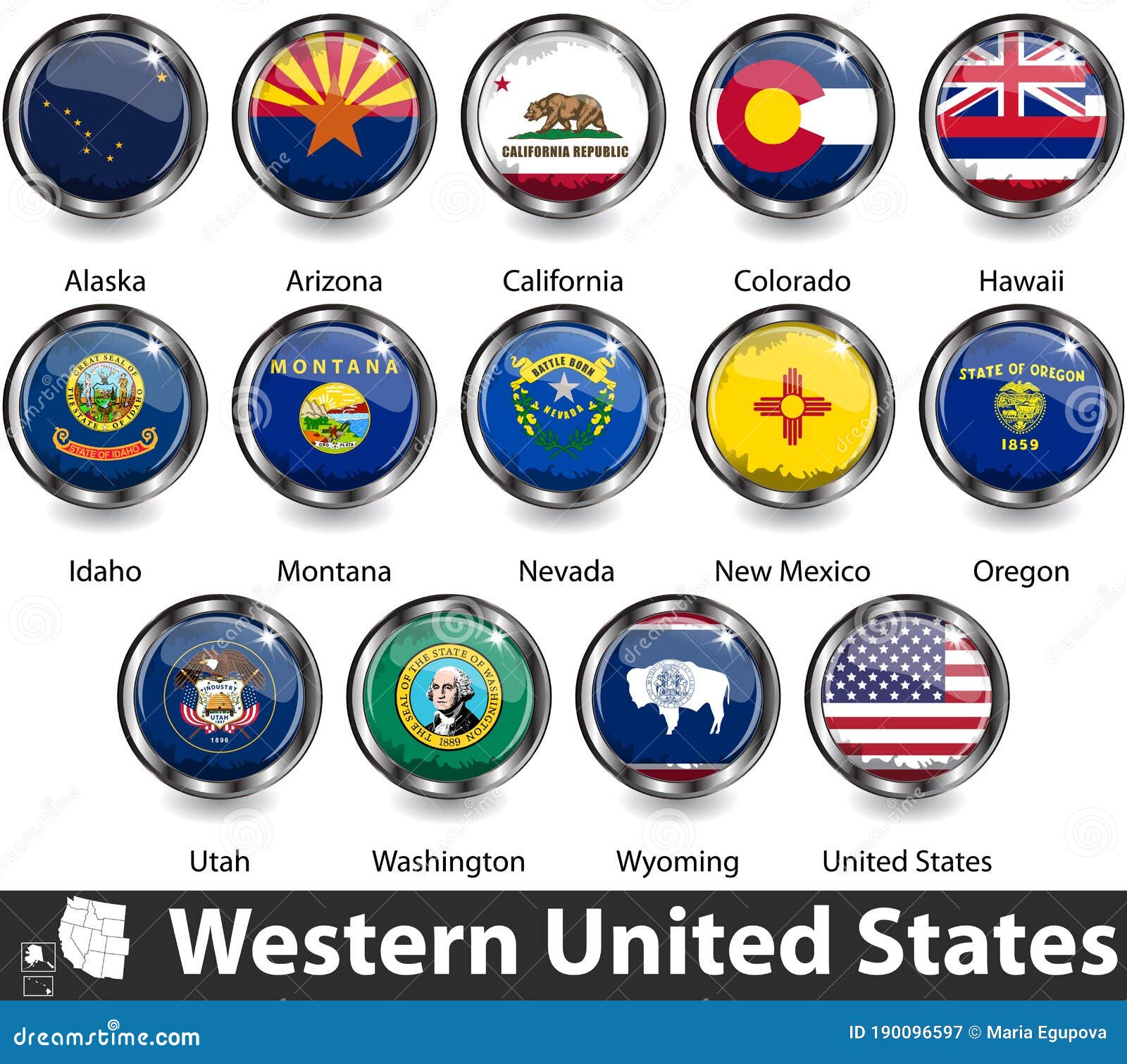 Western United States stock vector. Illustration of washington - 190096597