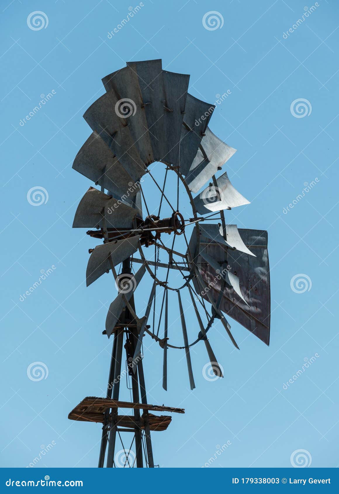 Classic Western Ranch Windmill Stock Image - Image of country, green ...
