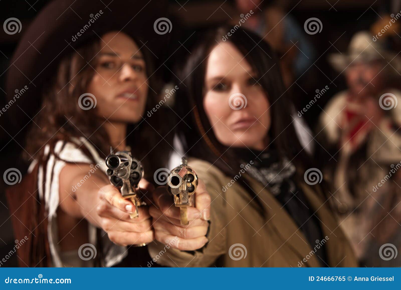 Western Women with Guns stock image. Image of latino - 24666765