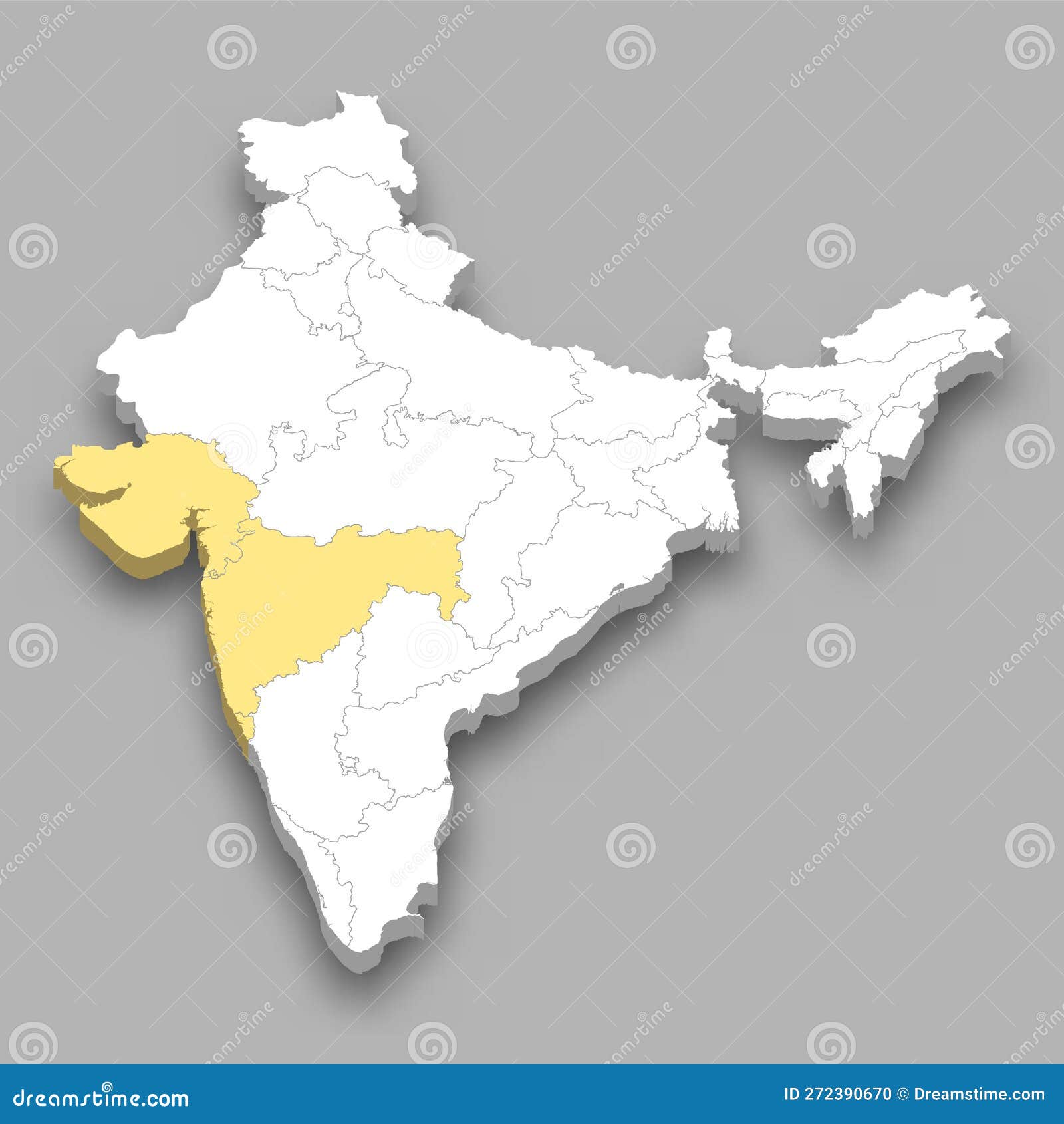 Western Zone Location within India Map Stock Vector - Illustration of ... Western Zone Location within India Map Stock Vector - Illustration of ...