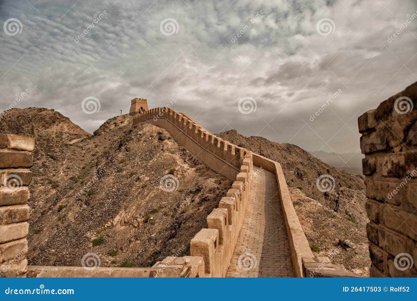 Westernmost Part of the Great Wall Stock Image - Image of road ...