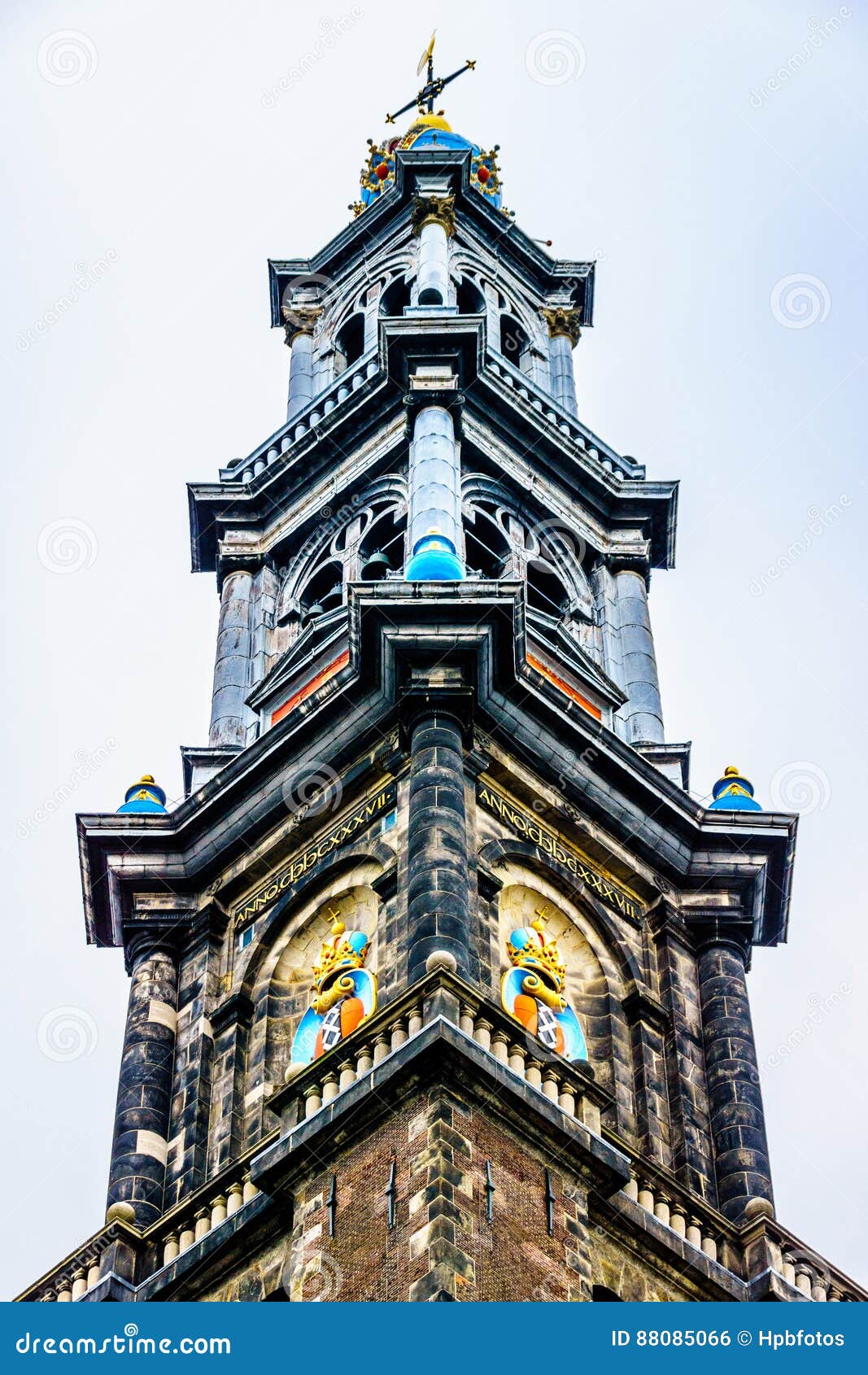 Westertoren Van De Wester-Kerk in Amsterdam Stock Foto - Image of ...
