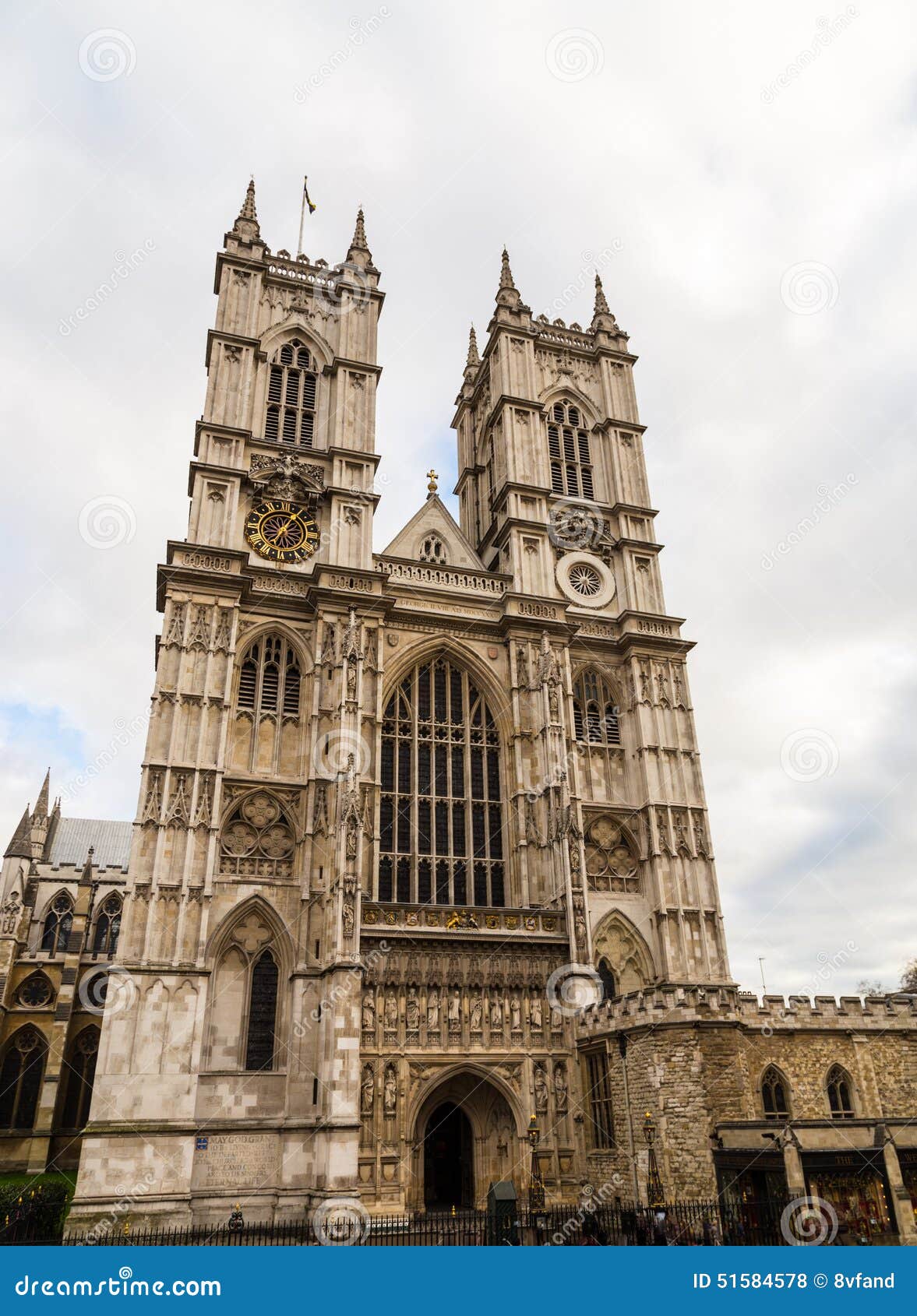 Westminster Abbey in London Front View Stock Photo - Image of ...