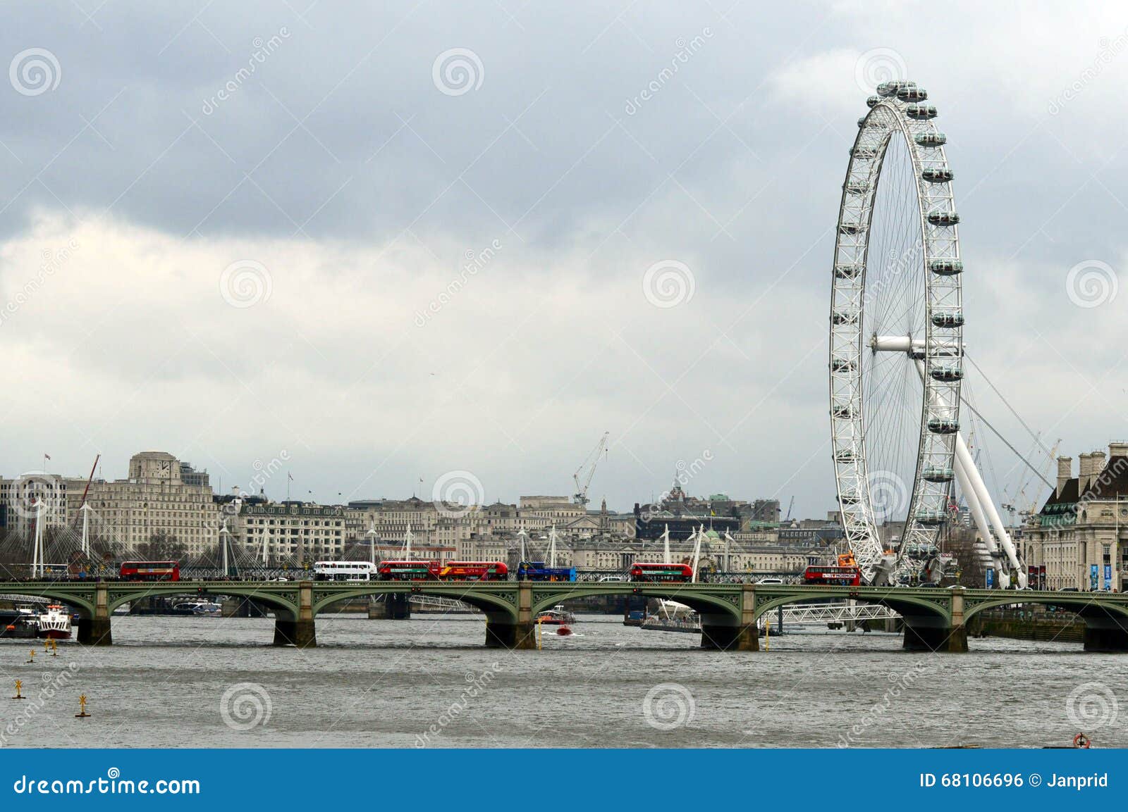 Westminster Bridge with London Eye Editorial Photo - Image of travel ...