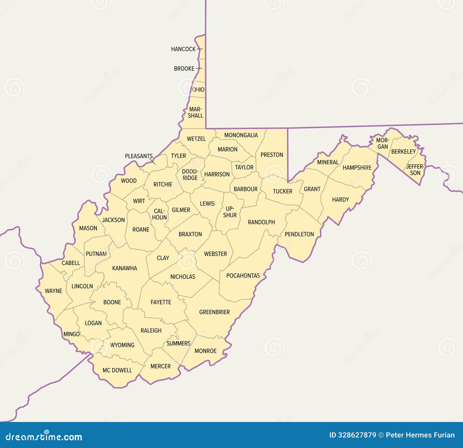 Virginia Counties Vector Map | CartoonDealer.com #171299542