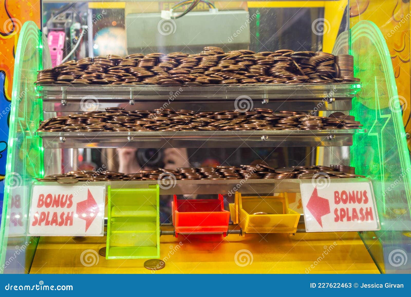 WESTWARD HO!, DEVON, ENGLAND - 21 June 2021: 2p Arcade Machine in ...