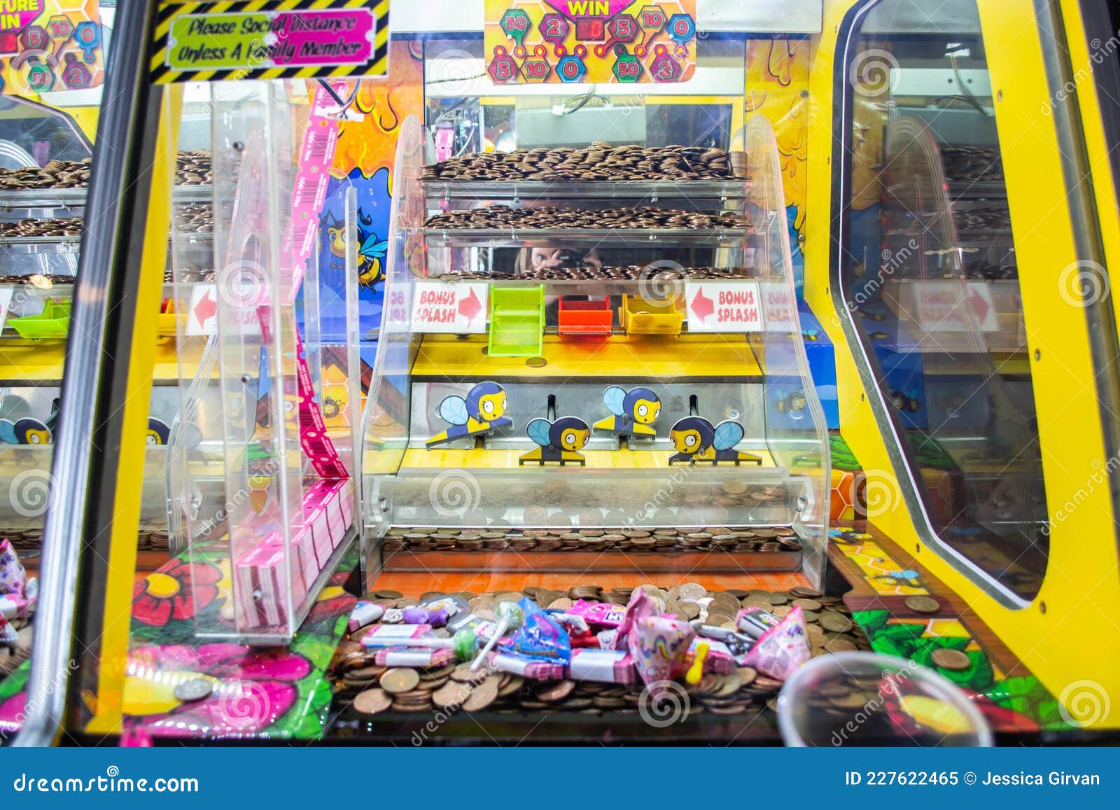 WESTWARD HO!, DEVON, ENGLAND - 21 June 2021: 2p Arcade Machine in ...