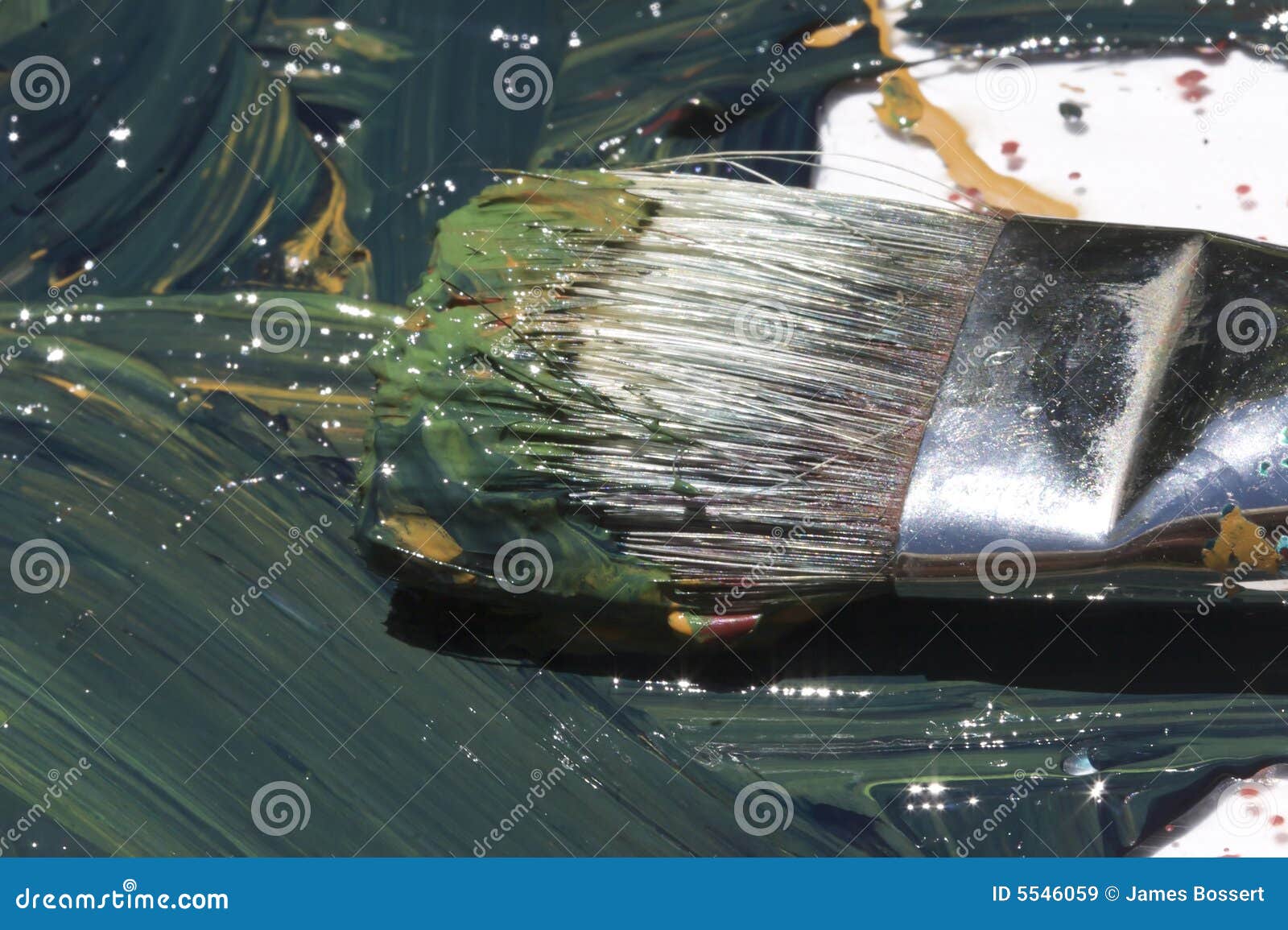 Wet Abstract Painting with Brush Stock Image - Image of canvas ...